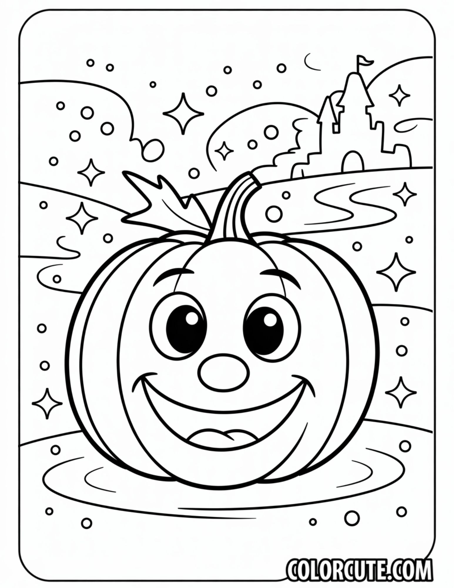 Cute Pumpkin Coloring Page | Free PDF Printables – Color Cute - Free ...