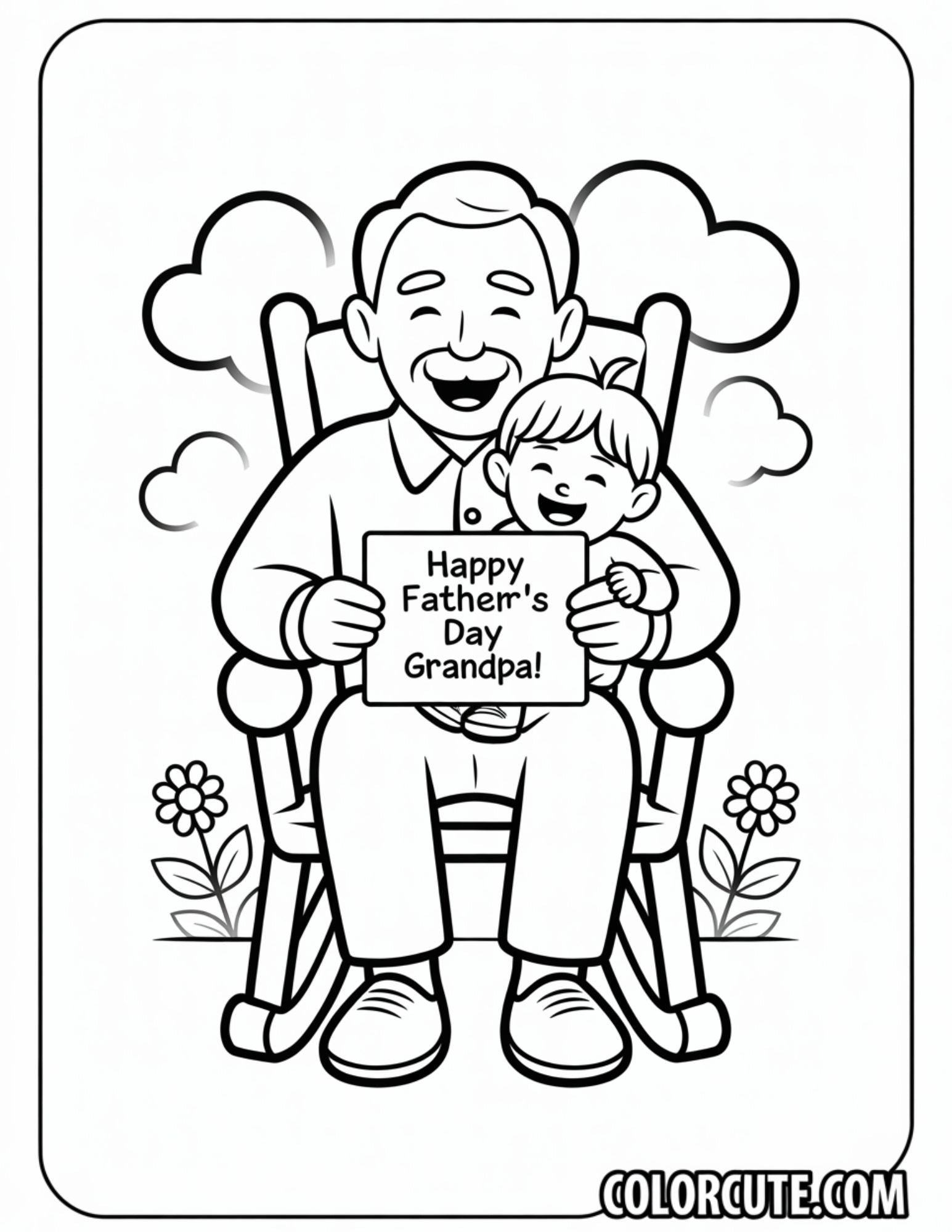 Grandpa Fathers Day Coloring Pages | Free PDF Printables – Color Cute ...