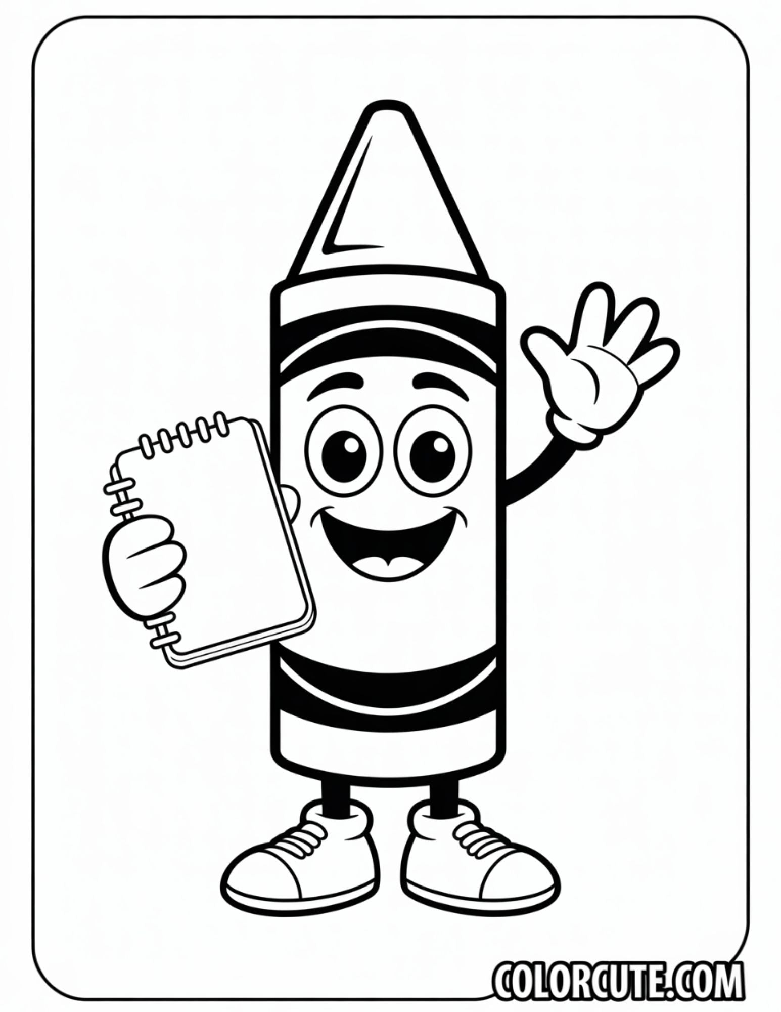 Crayon Back to School Coloring Pages | Free PDF Printables – Color Cute ...