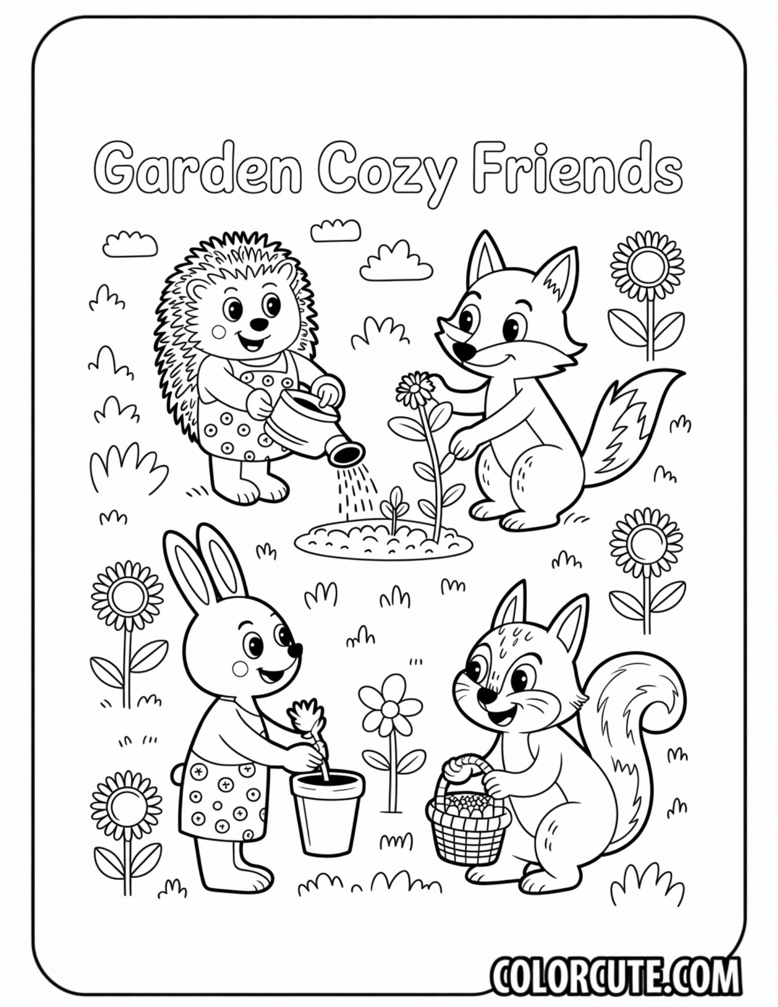 Garden Cozy Friends Coloring Pages | Free PDF Printables – Color Cute ...