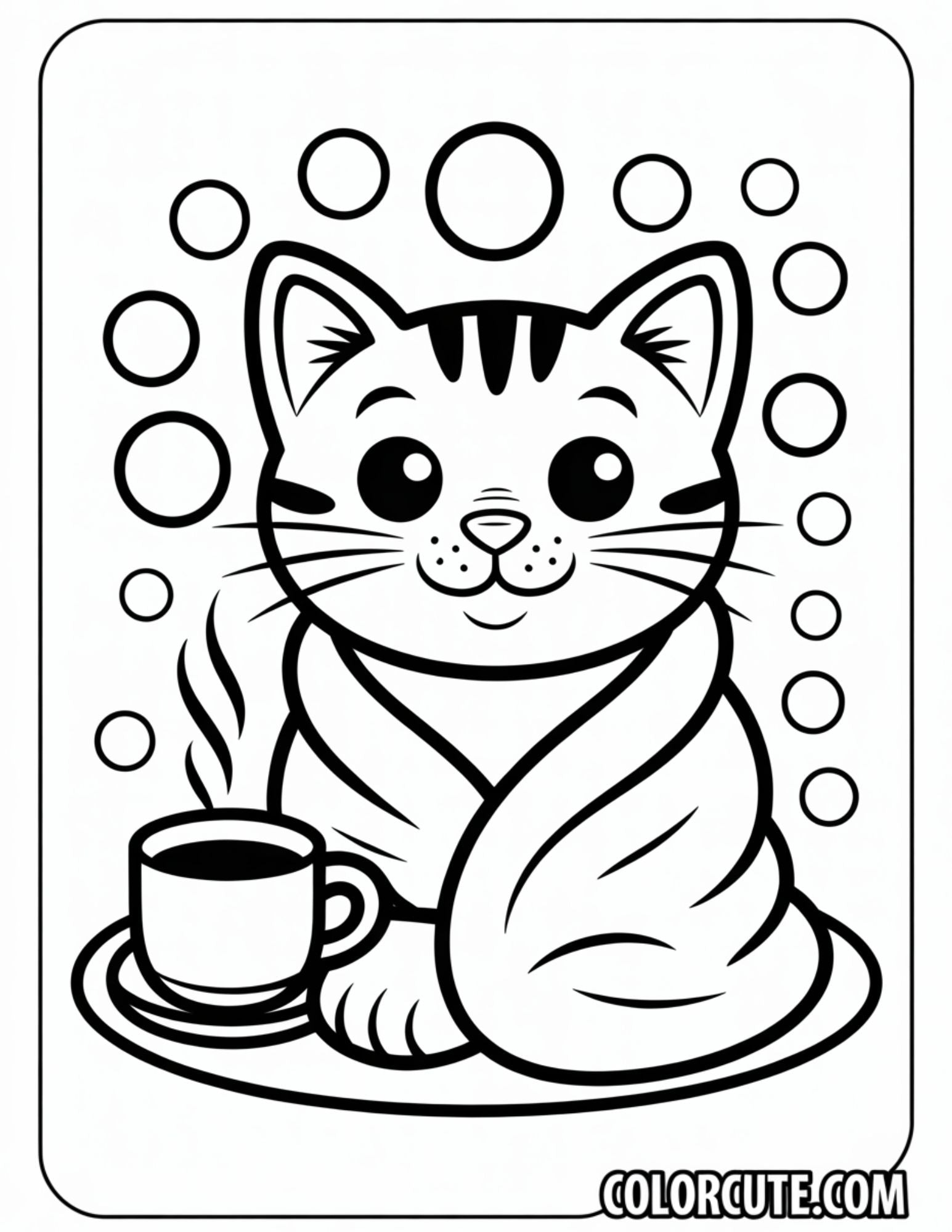 Cat Bold and Easy Coloring Pages | Free PDF Printables – Color Cute ...