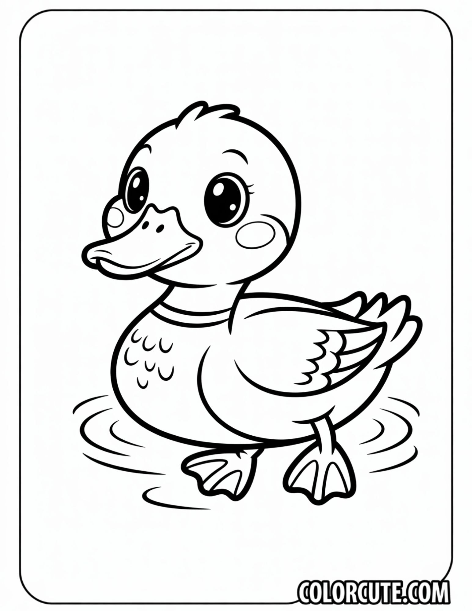 Preschool Duck Coloring Page | Free PDF Printables – Color Cute - Free ...