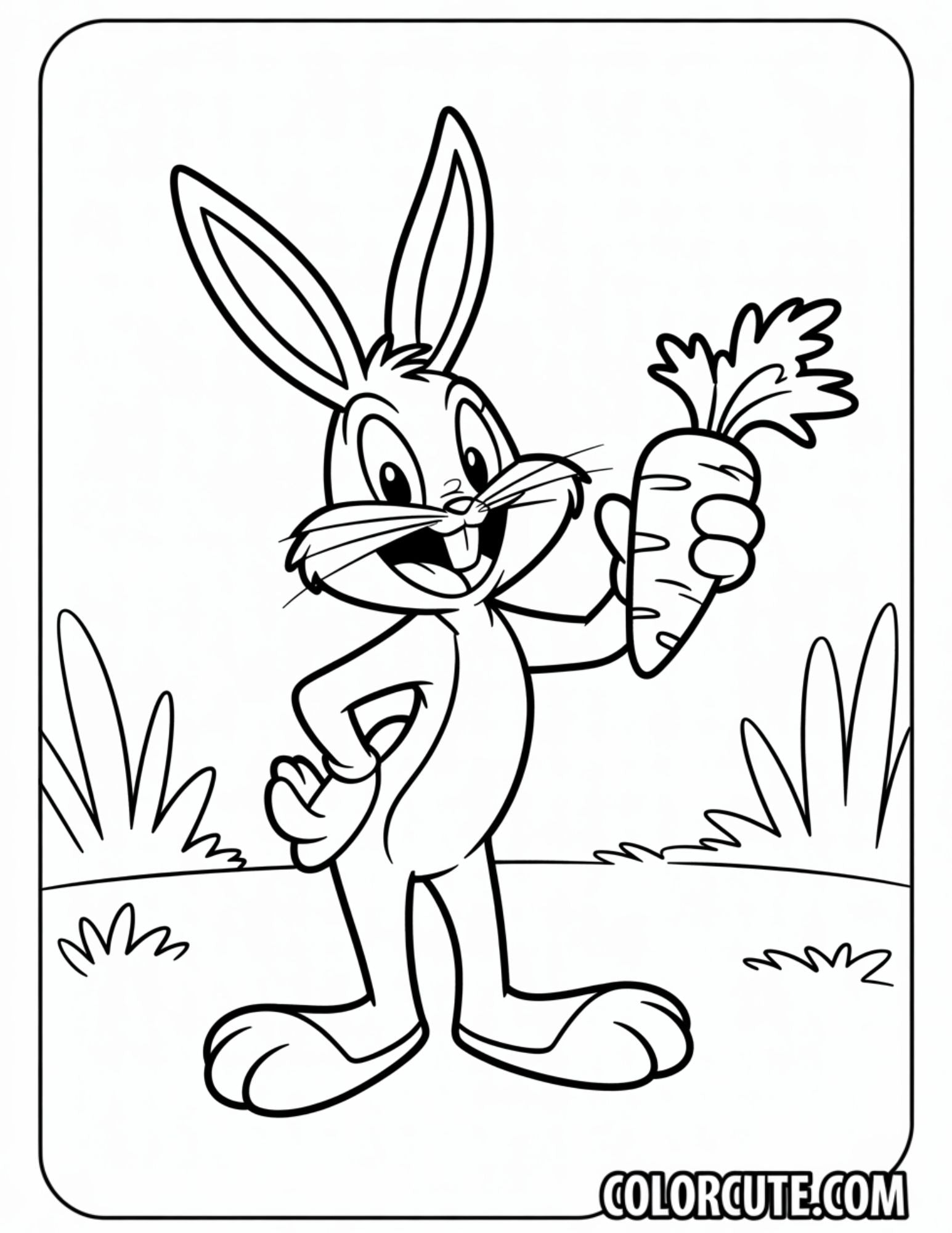 Bugs Bunny Coloring Page – Free PDF Printables – Color Cute - Free ...