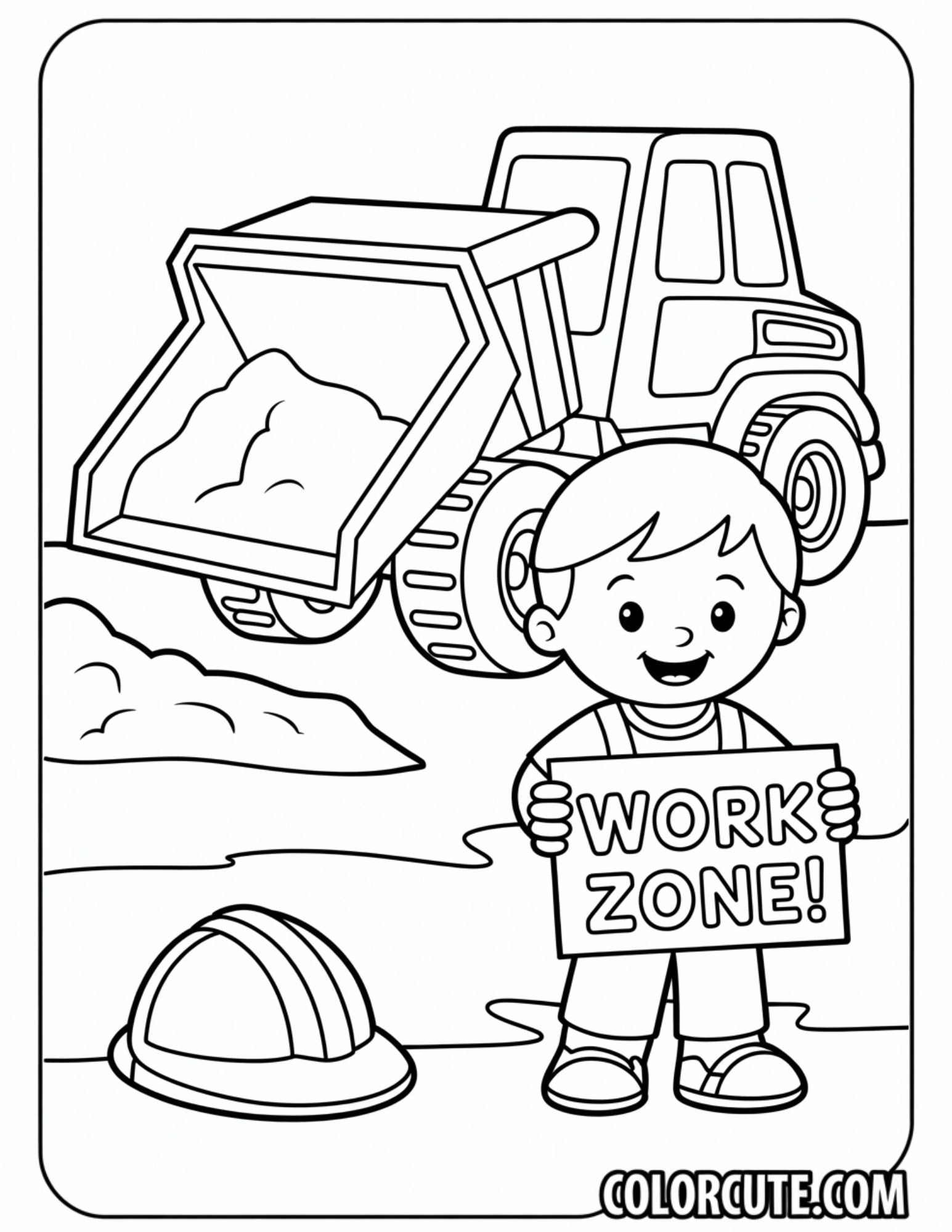 Construction Preschool Coloring Page | Free PDF Printables – Color Cute ...