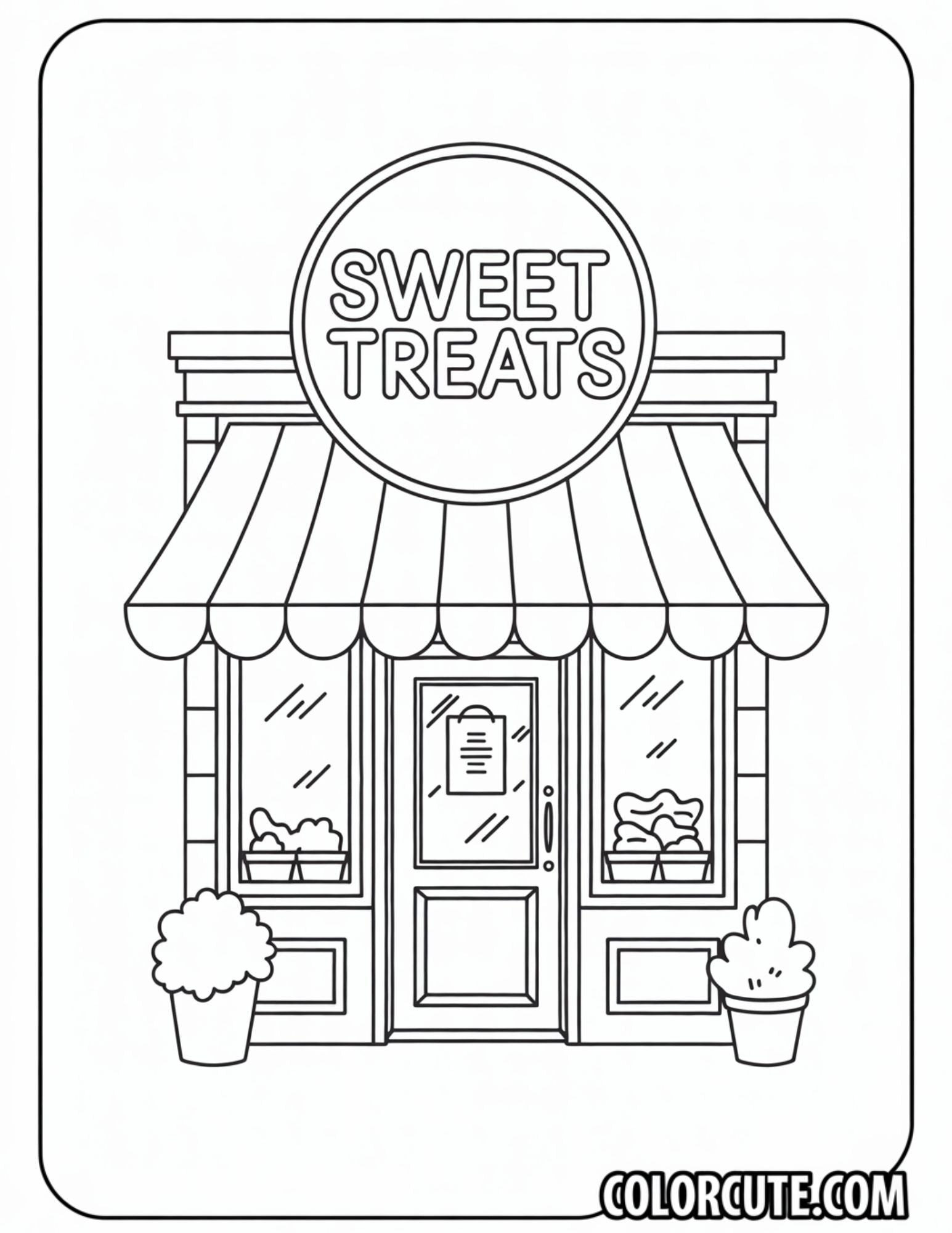 Sweet Treats Ice Cream Store Coloring Page | Free PDF Printables ...