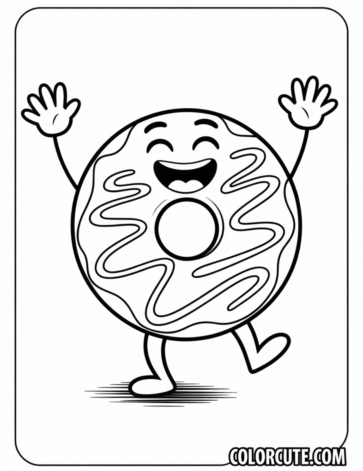 Happy Donut Coloring Pages Free Printable – Color Cute - Free Coloring ...