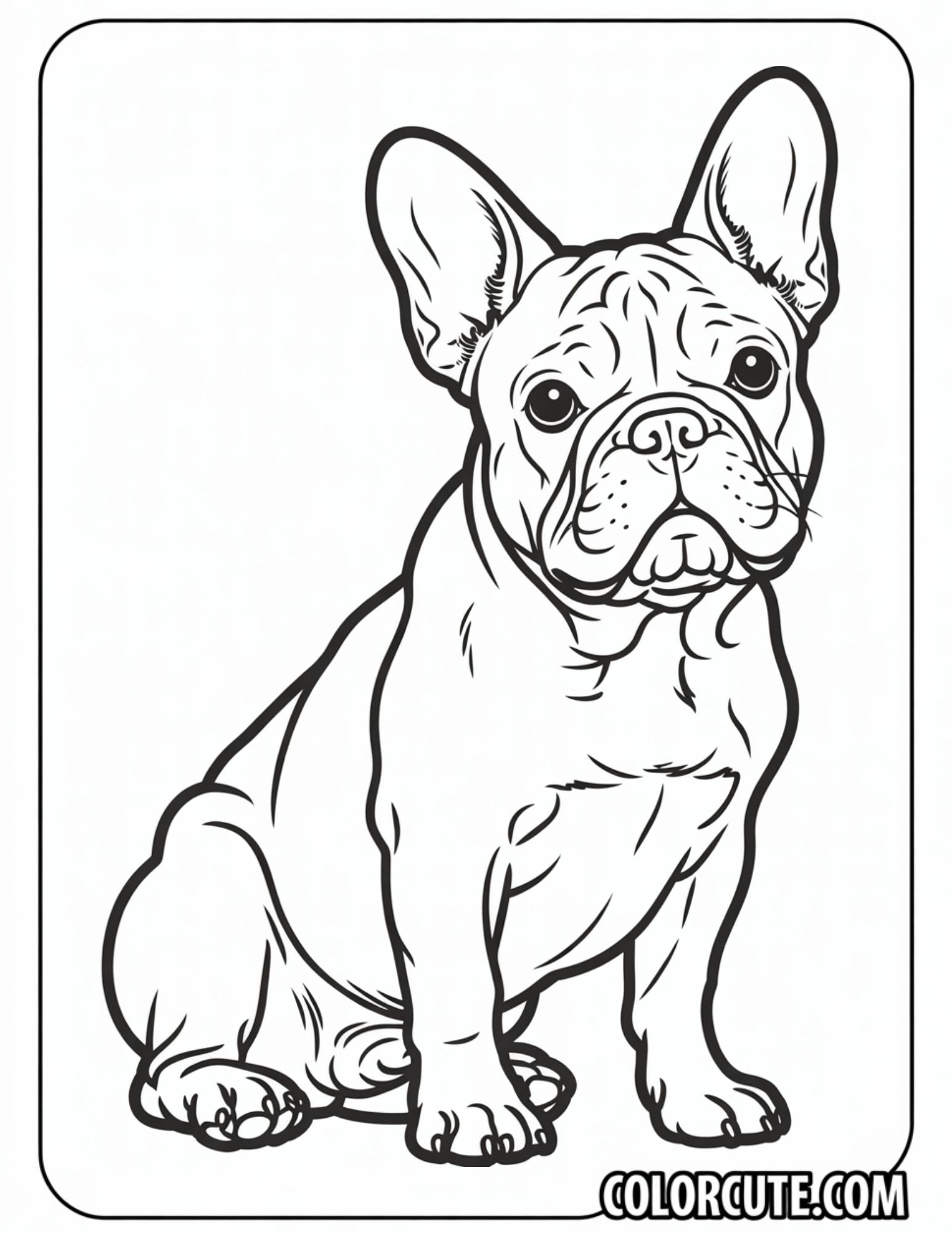 French Bulldog Coloring Page | Free PDF Printables – Color Cute - Free ...