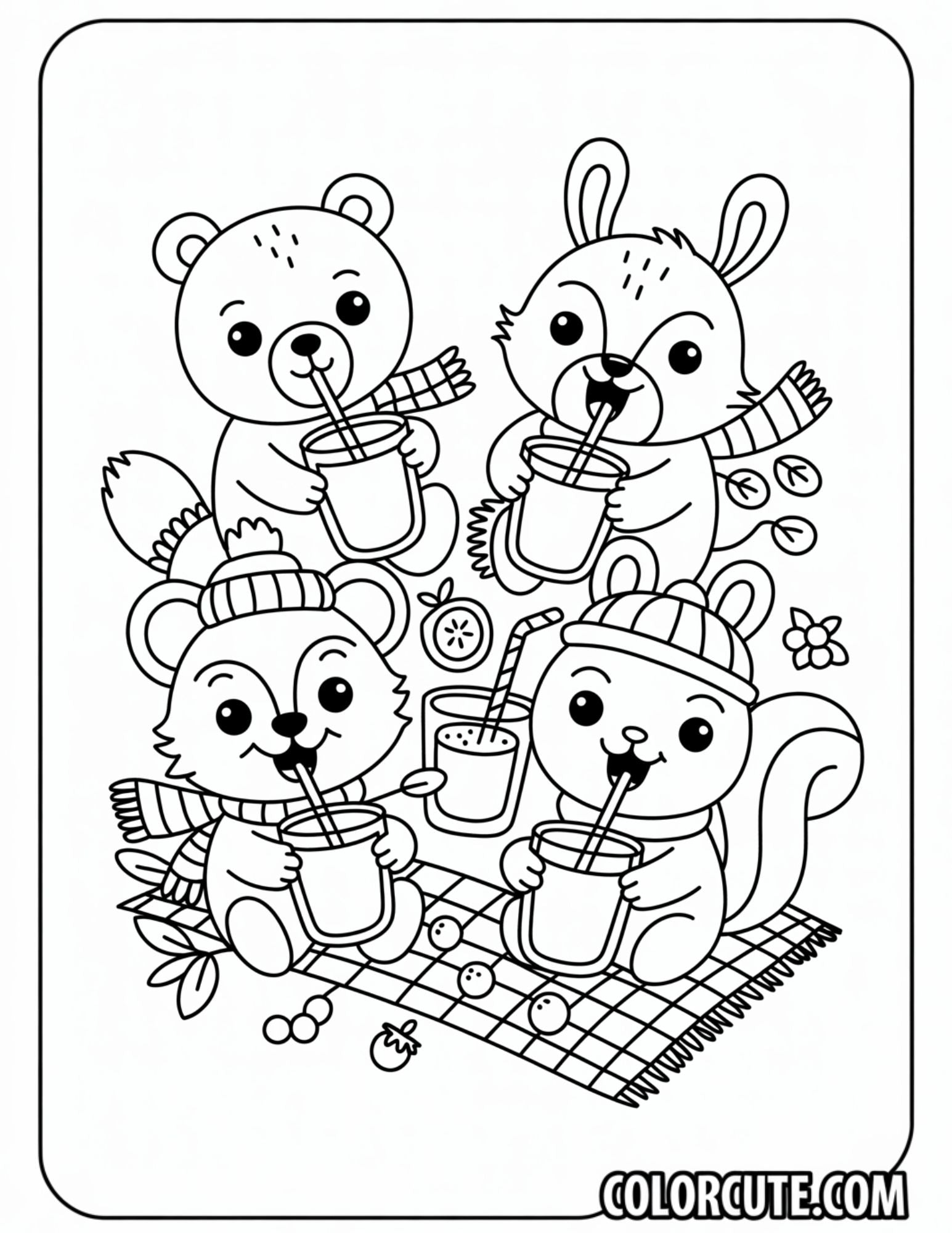Ladybug Cozy Friends Coloring Pages | Free PDF Printables – Color Cute ...