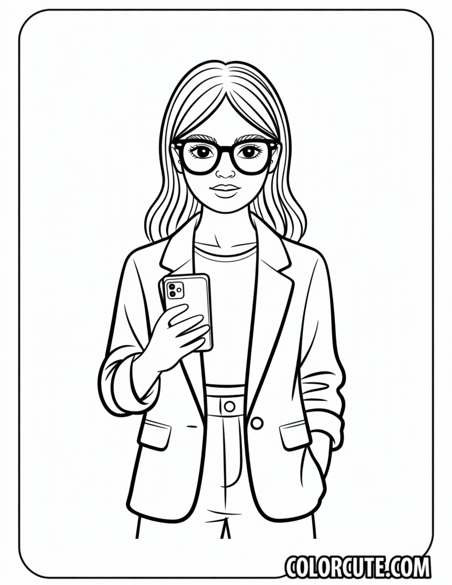 Minimalist Fashion Girl Coloring Pages | Free PDF Printables – Color ...