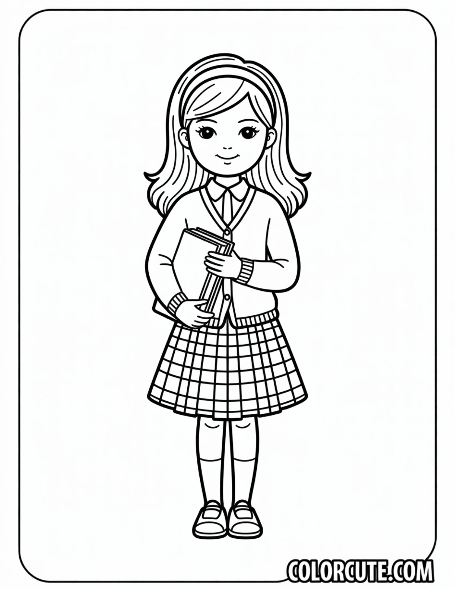 Casual Fashion Girl Coloring Pages | Free PDF Printables – Color Cute ...