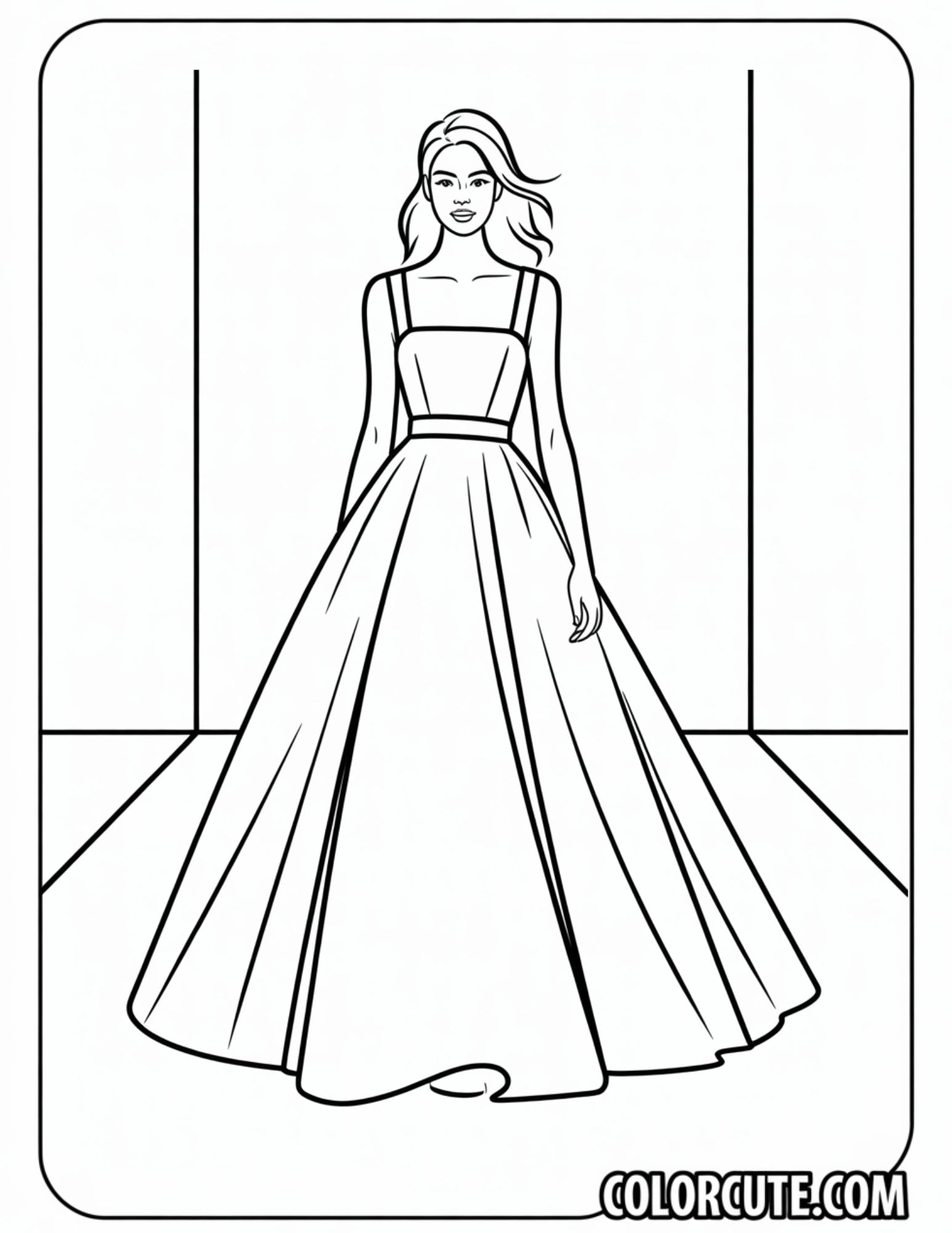 Chic Fashion Girl Coloring Pages | Free PDF Printables – Color Cute ...