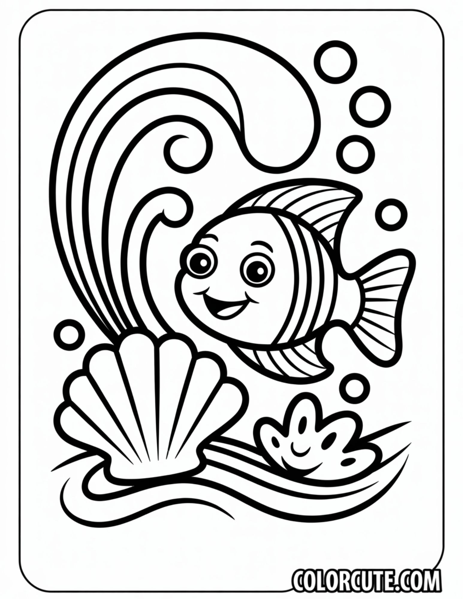 Ocean Bold and Easy Coloring Pages | Free PDF Printables – Color Cute ...