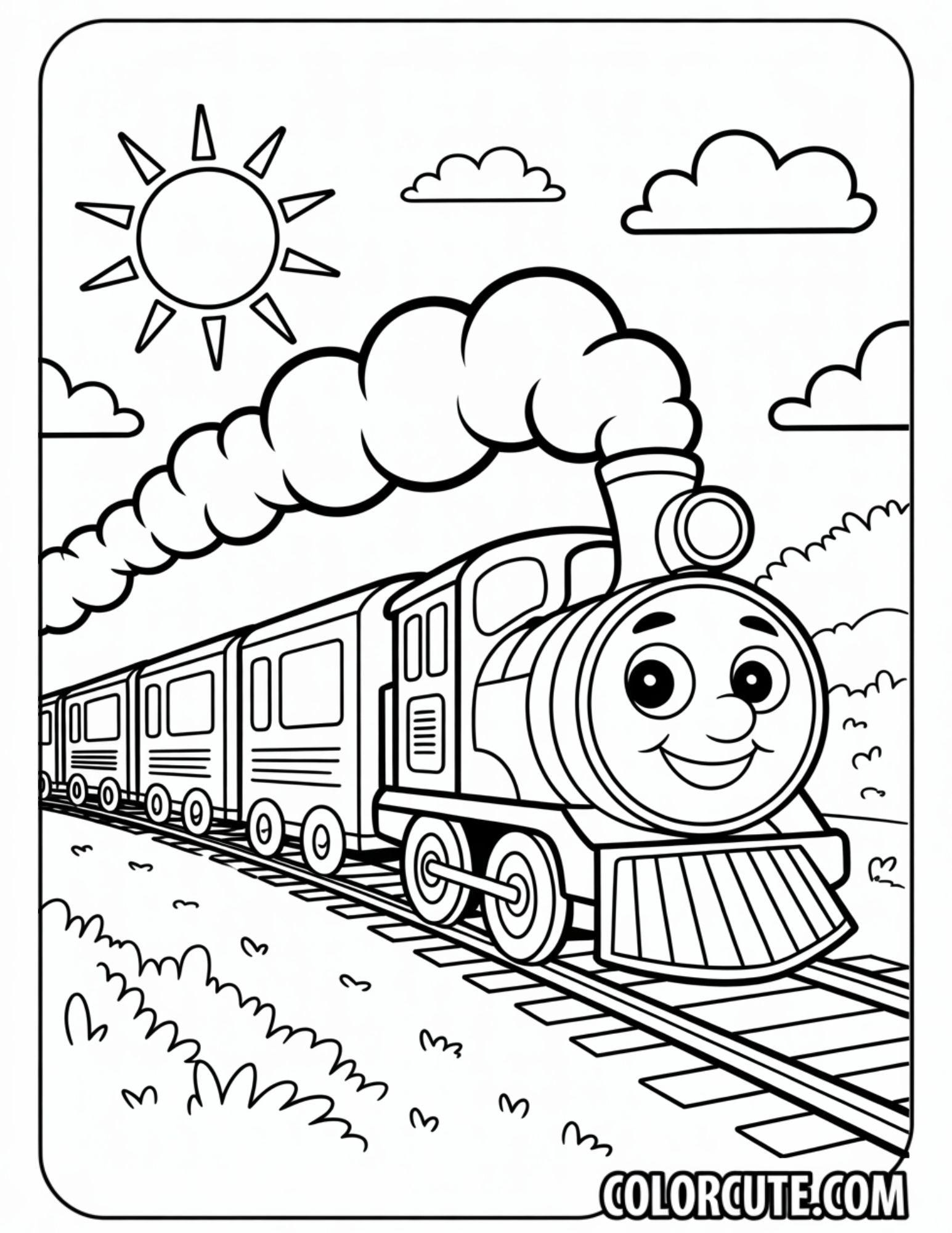 Train Preschool Coloring Pages | Free PDF Printables – Color Cute ...