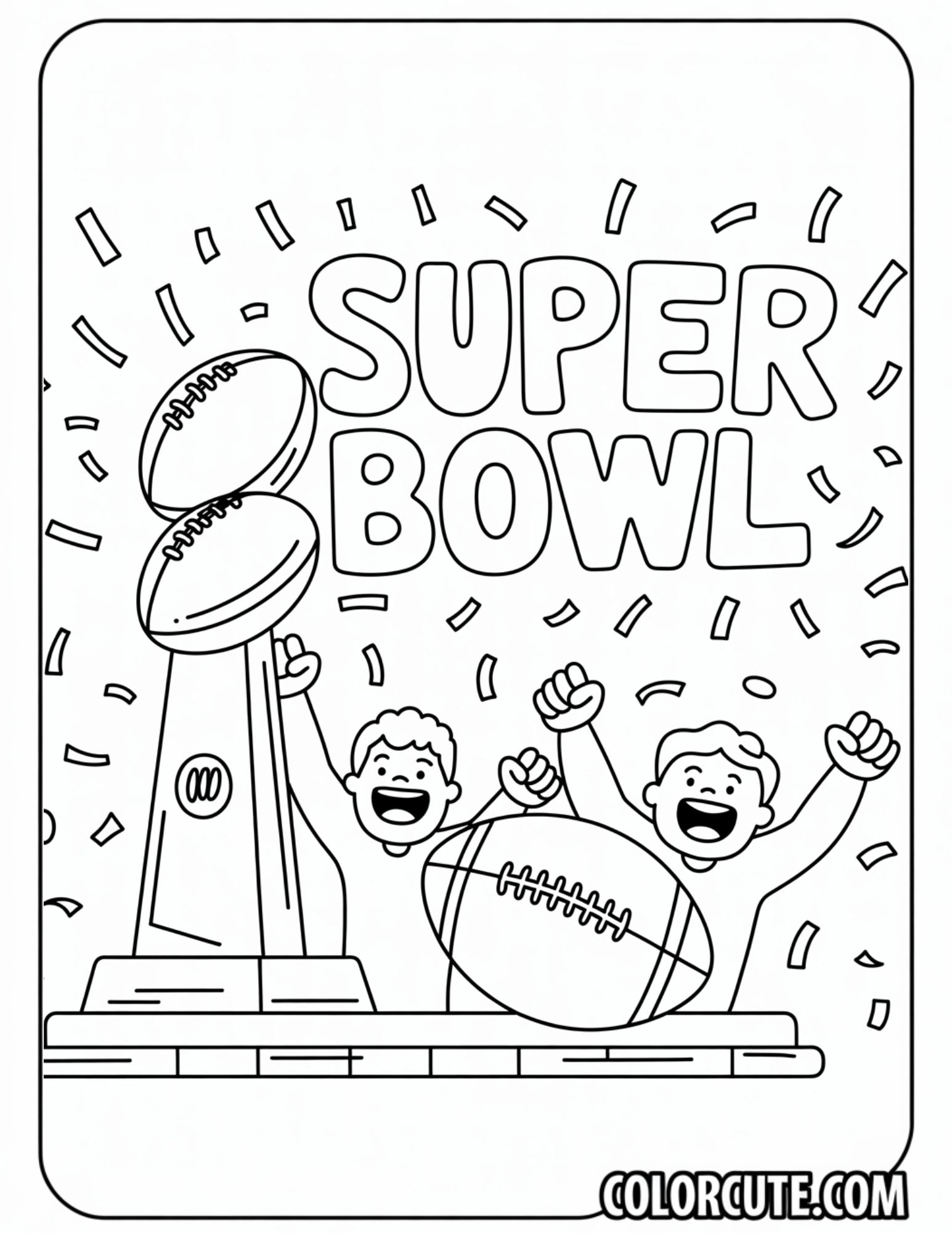 Super Bowl Football Coloring Pages | Free PDF Printables – Color Cute ...