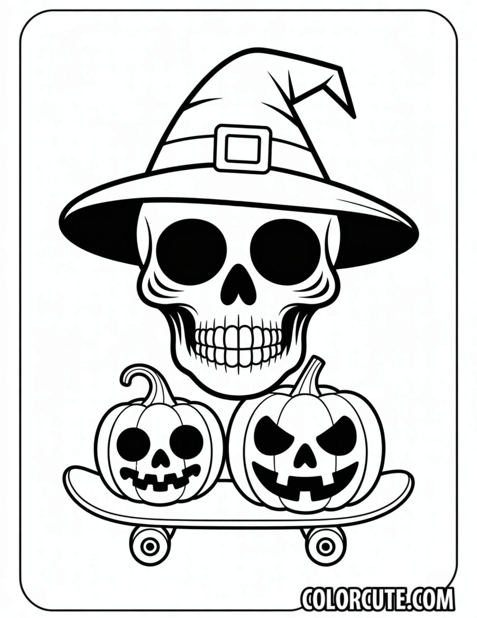 Detailed Halloween Coloring Page | Free PDF Printables – Color Cute ...