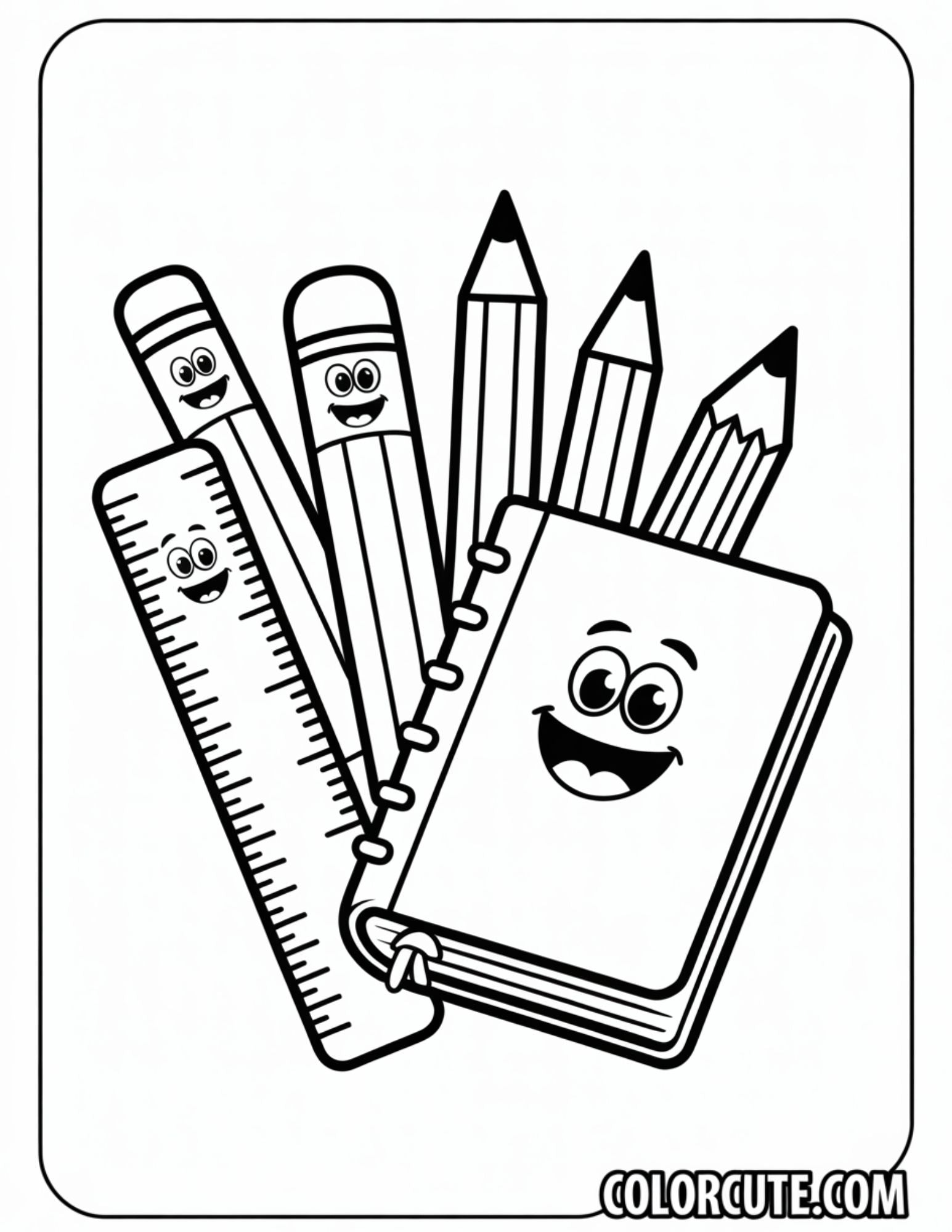 School Supplies Back to School Coloring Pages | Free PDF Printables ...