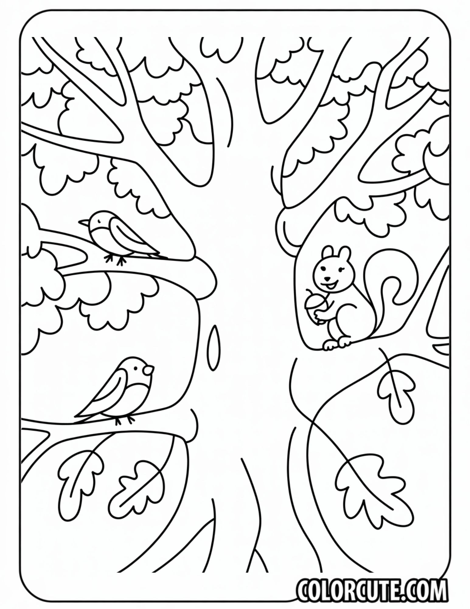 Tree Preschool Coloring Pages | Free PDF Printables – Color Cute - Free ...