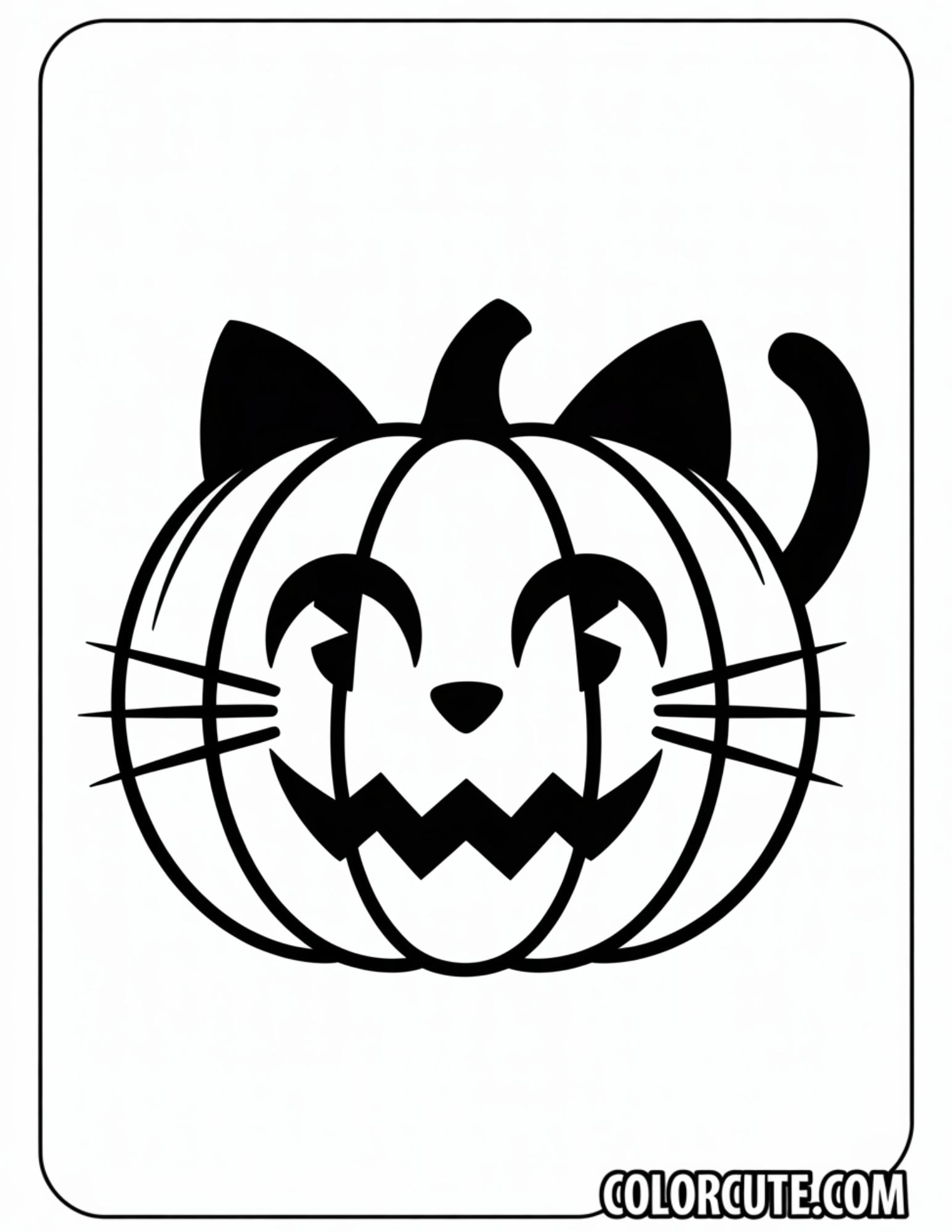 Black Cat Pumpkin Coloring Page | Free PDF Printables – Color Cute ...