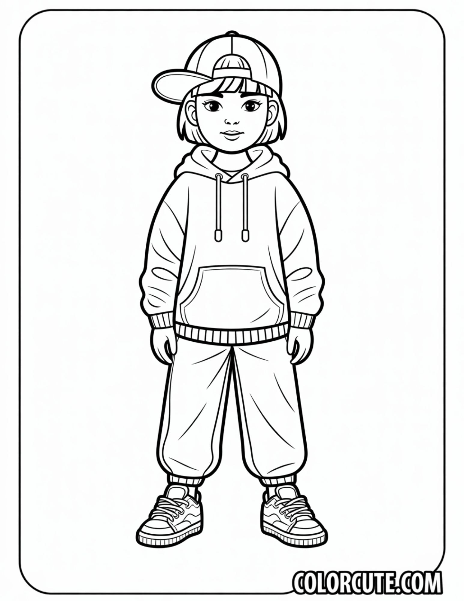 Trendy Fashion Girl Coloring Pages | Free PDF Printables – Color Cute ...