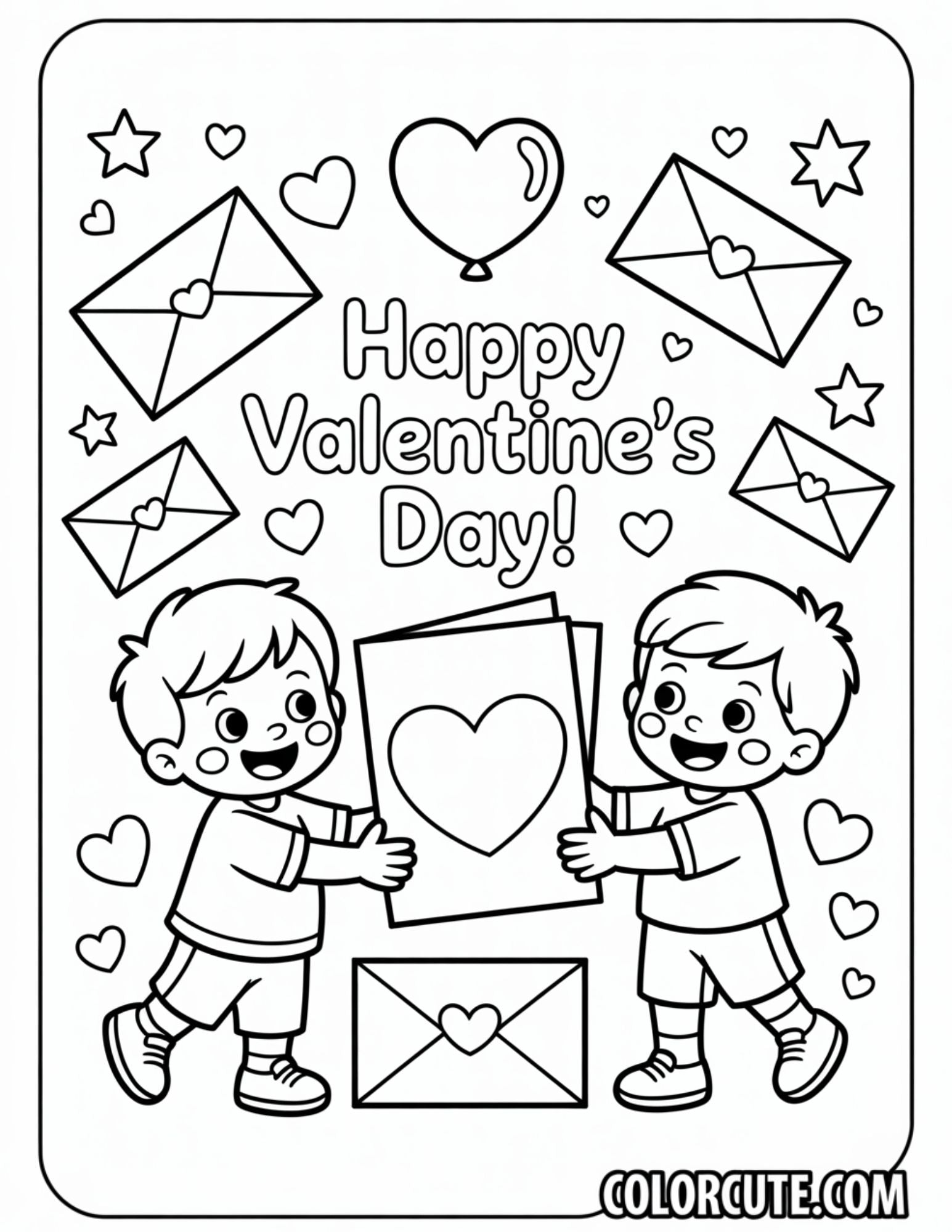 Valentine Preschool Coloring Pages | Free PDF Printables – Color Cute ...