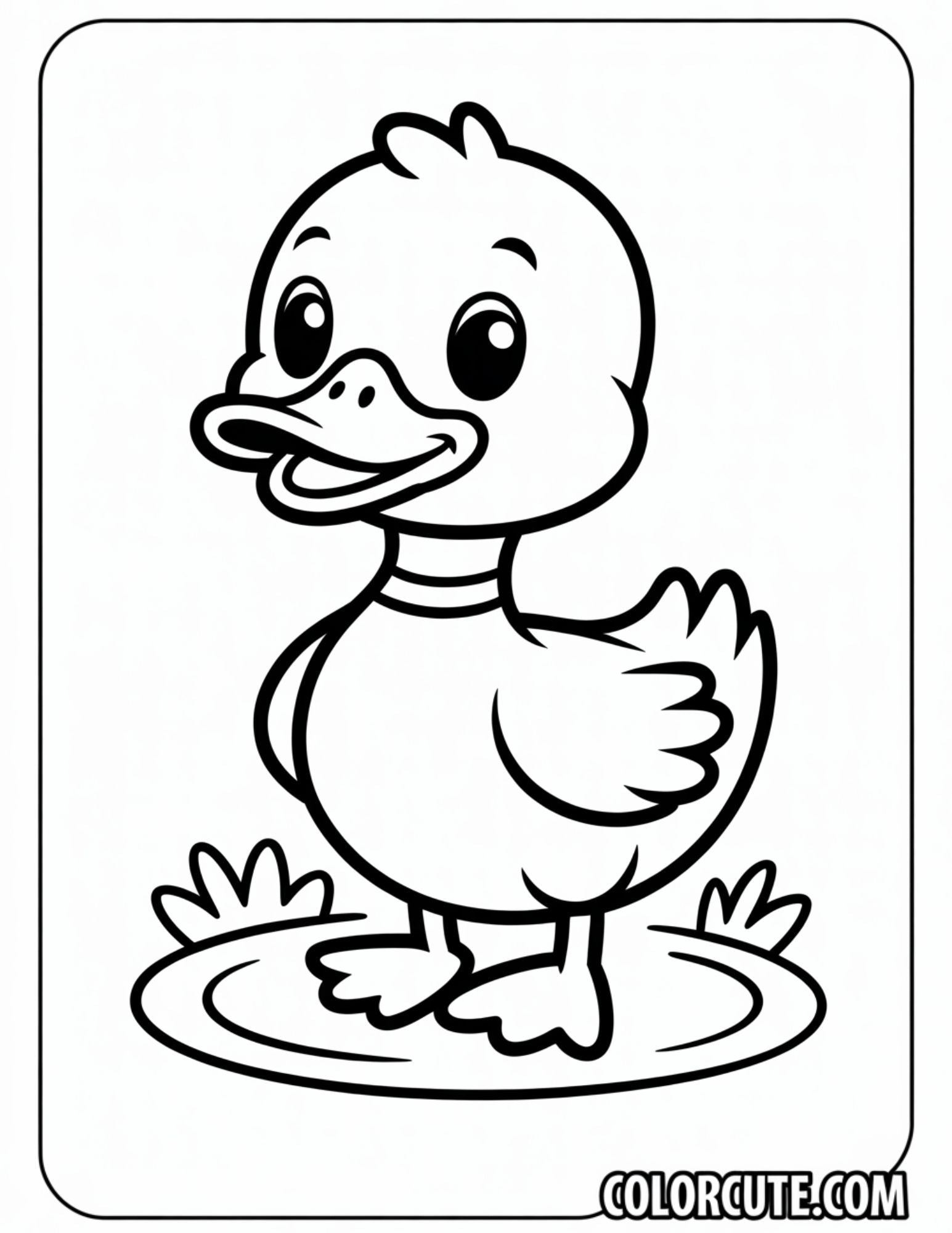 Spring Duck Coloring Page | Free PDF Printables – Color Cute - Free ...