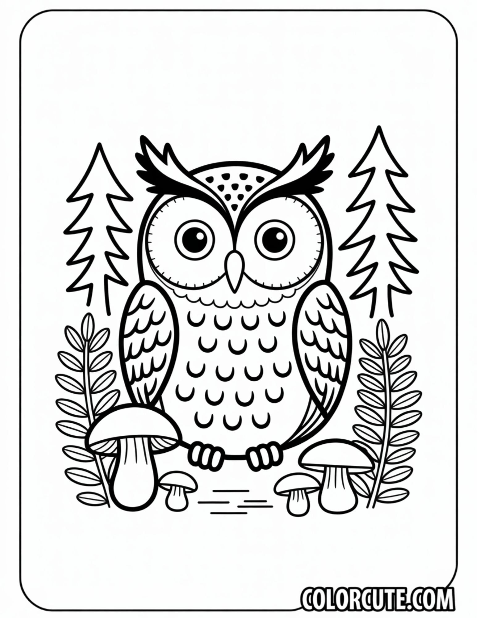Night Owl Coloring Pages | Free PDF Printables – Color Cute - Free ...