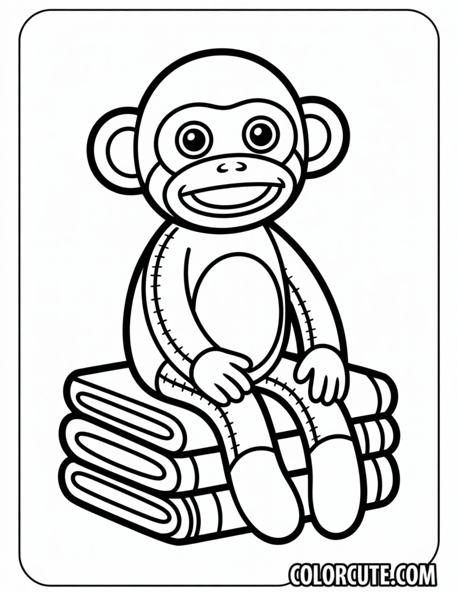 Sock Monkey Coloring Page Free PDF Printables – Color Cute - Free ...