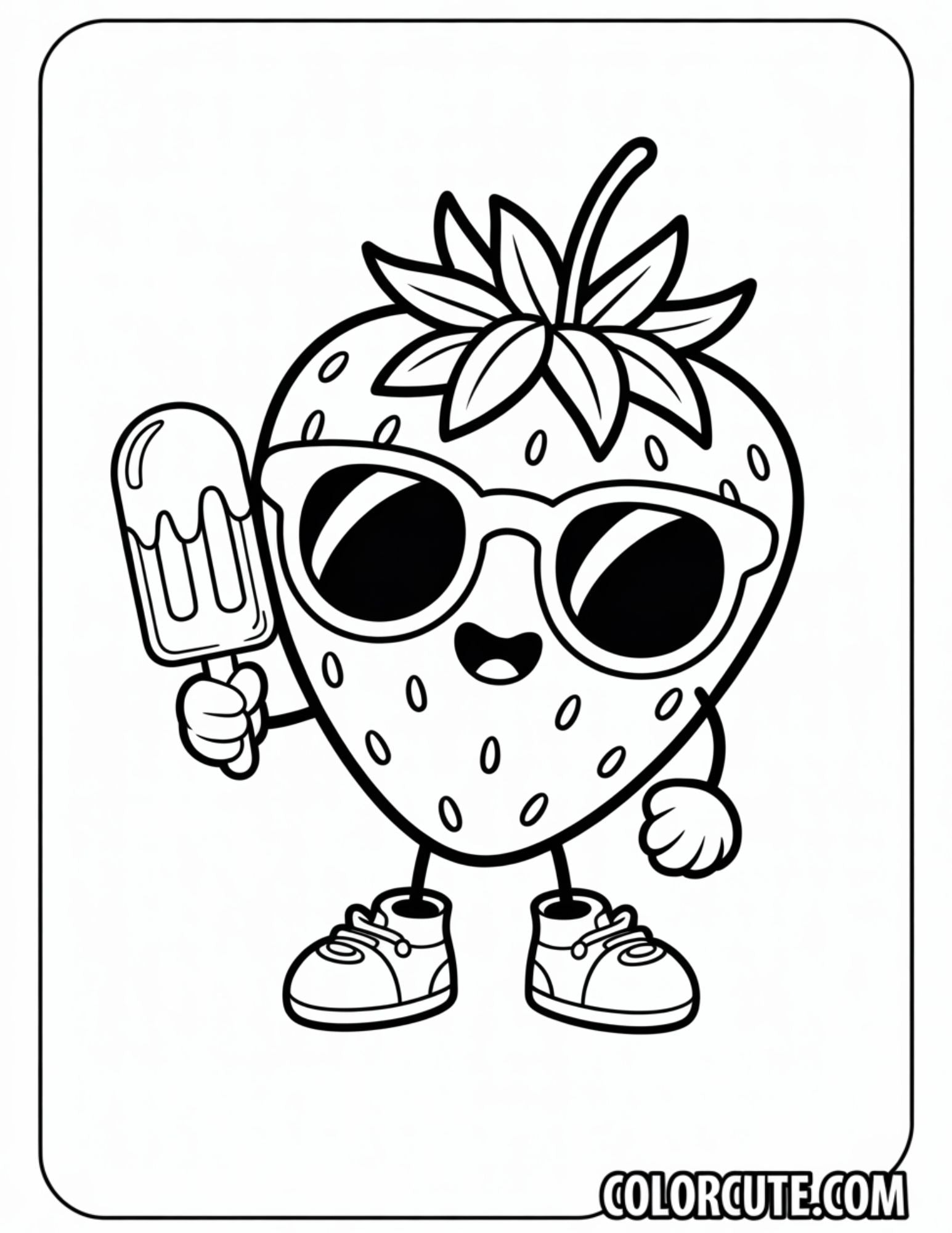 Summer Strawberry Coloring Pages – Free PDF Printables – Color Cute ...