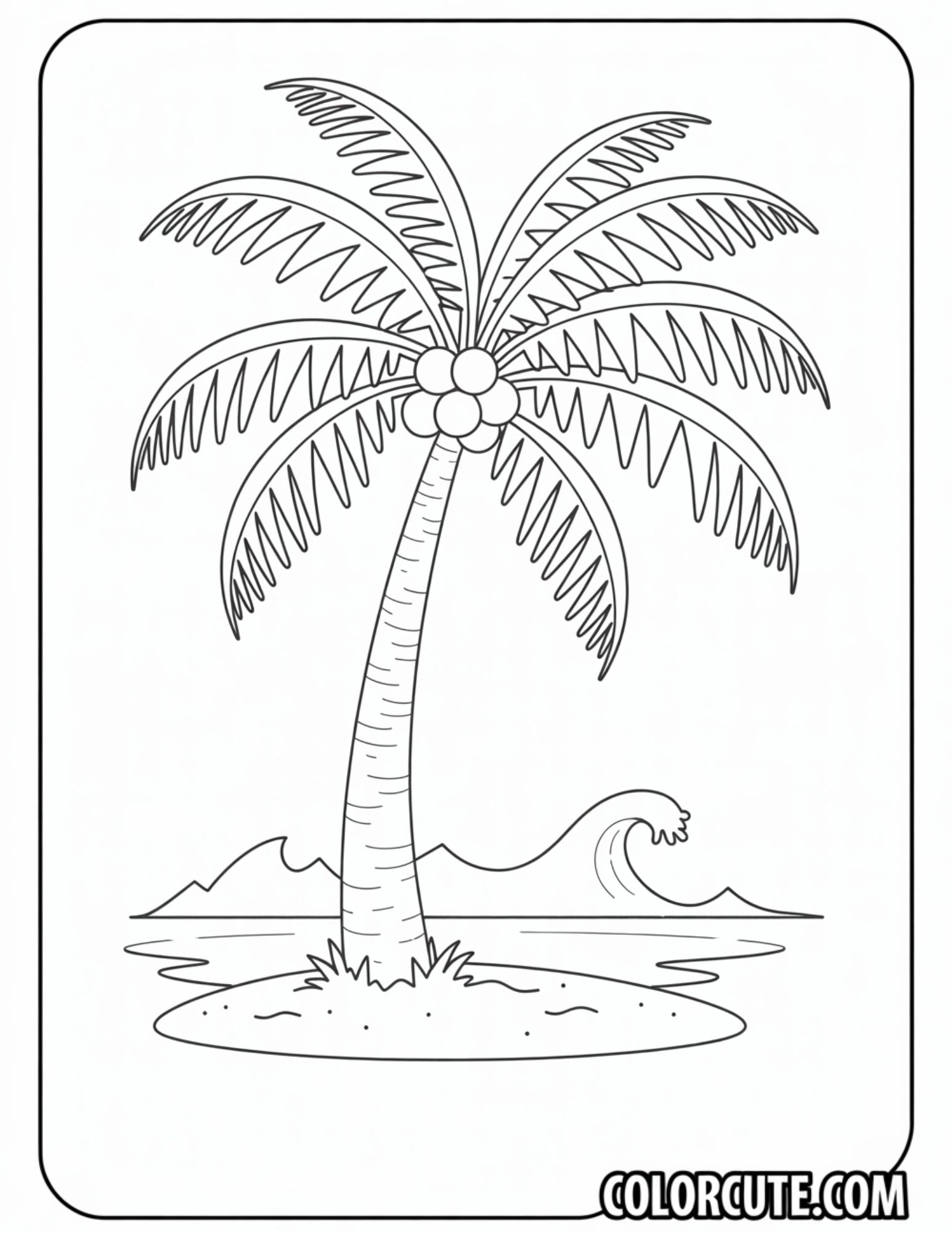 Palm Tree Summer Coloring Pages | Free PDF Printables – Color Cute ...