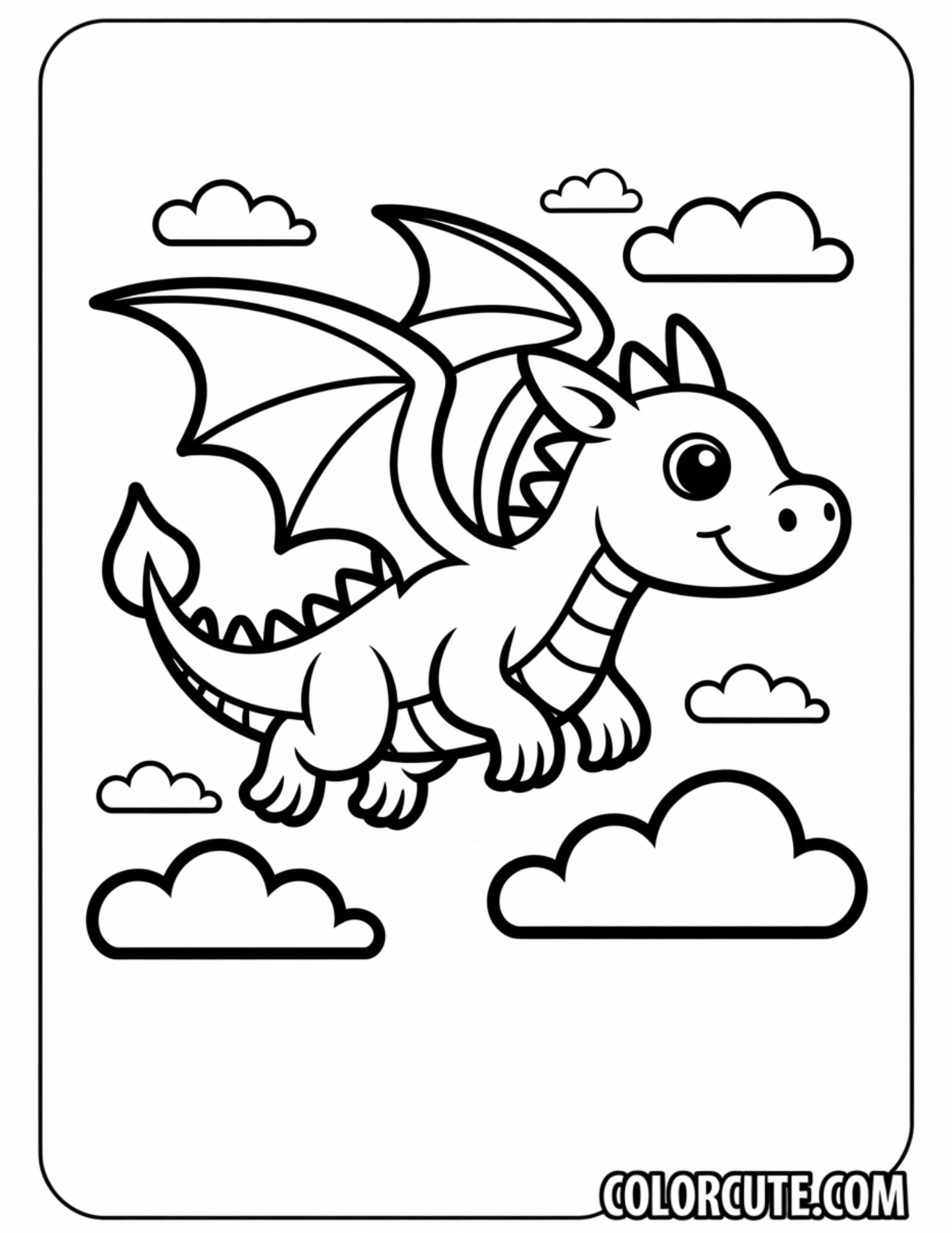 Flying Dragon Coloring Pages | Free PDF Printables – Color Cute - Free ...