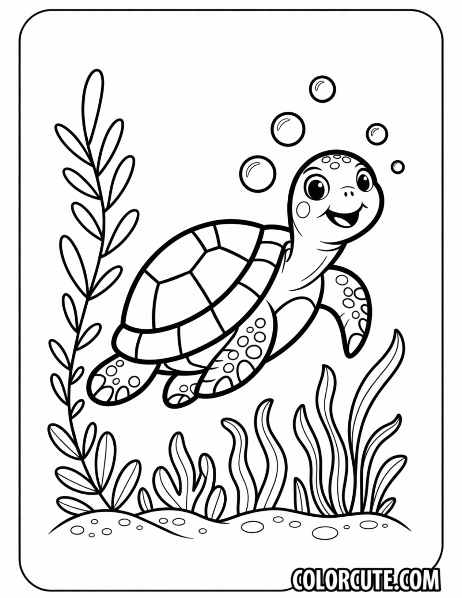Underwater Turtle Coloring Pages | Free PDF Printables – Color Cute ...