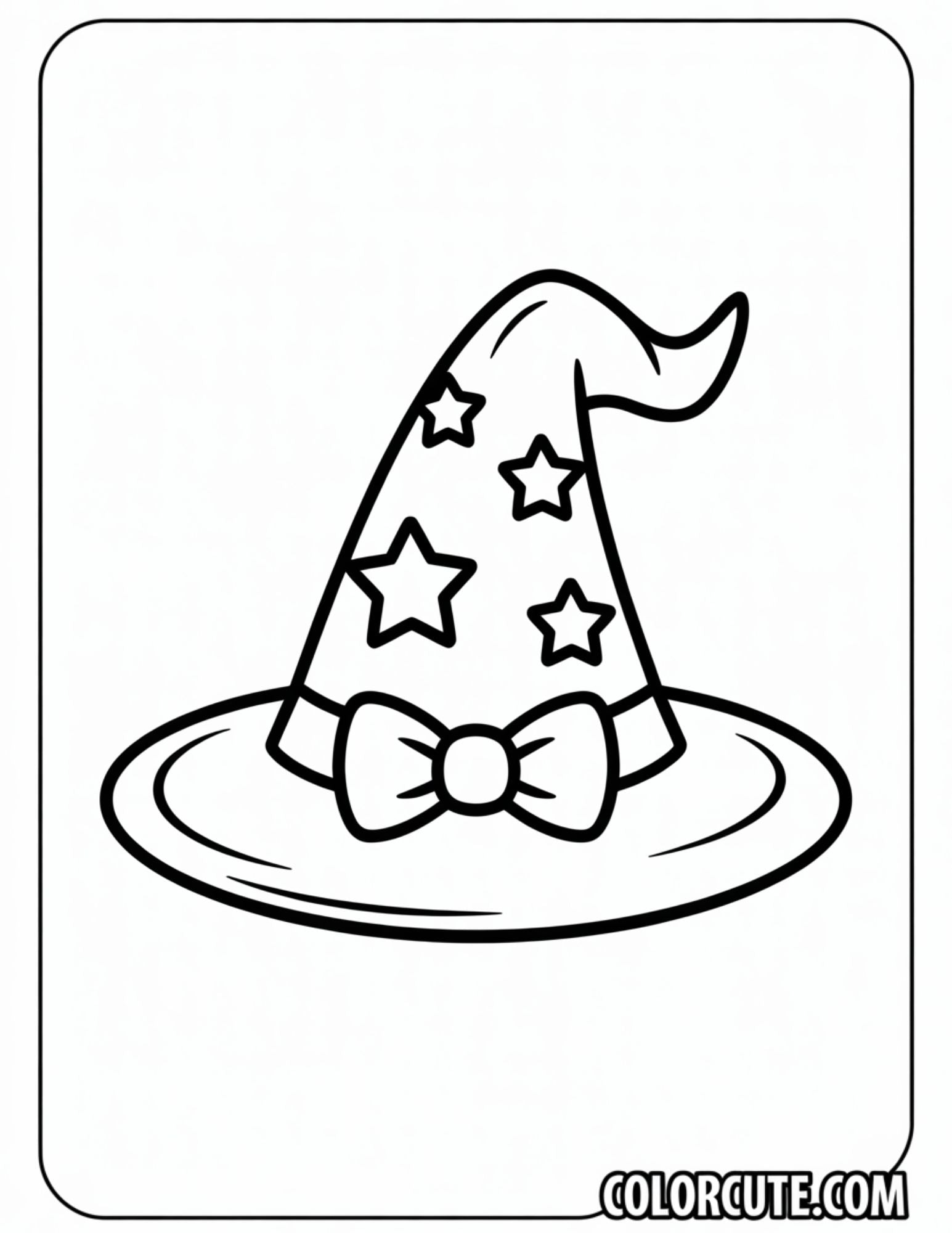 Witch Hat Halloween Coloring Pages | Free PDF Printables – Color Cute ...
