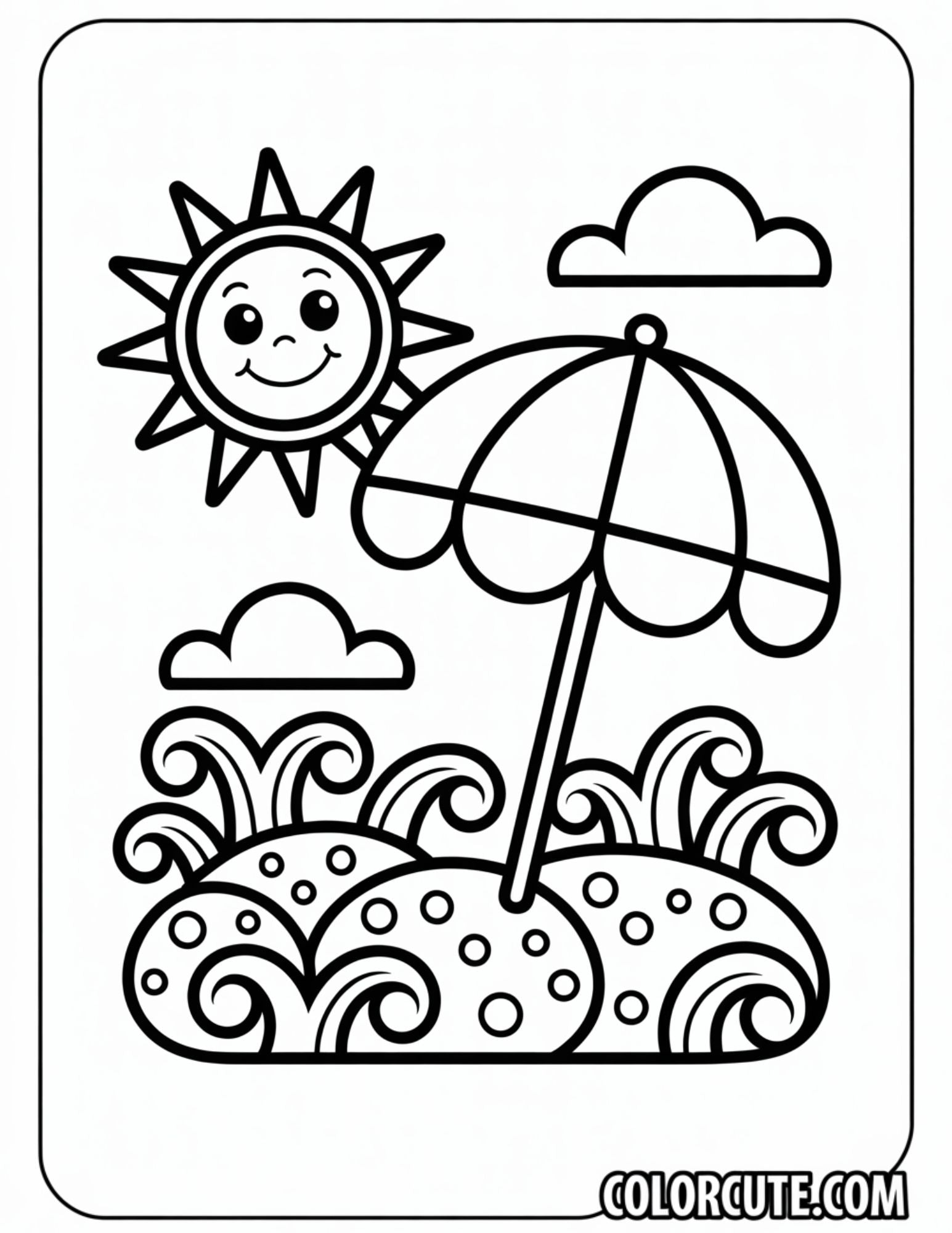 Summer Bold and Easy Coloring Pages | Free PDF Printables – Color Cute ...