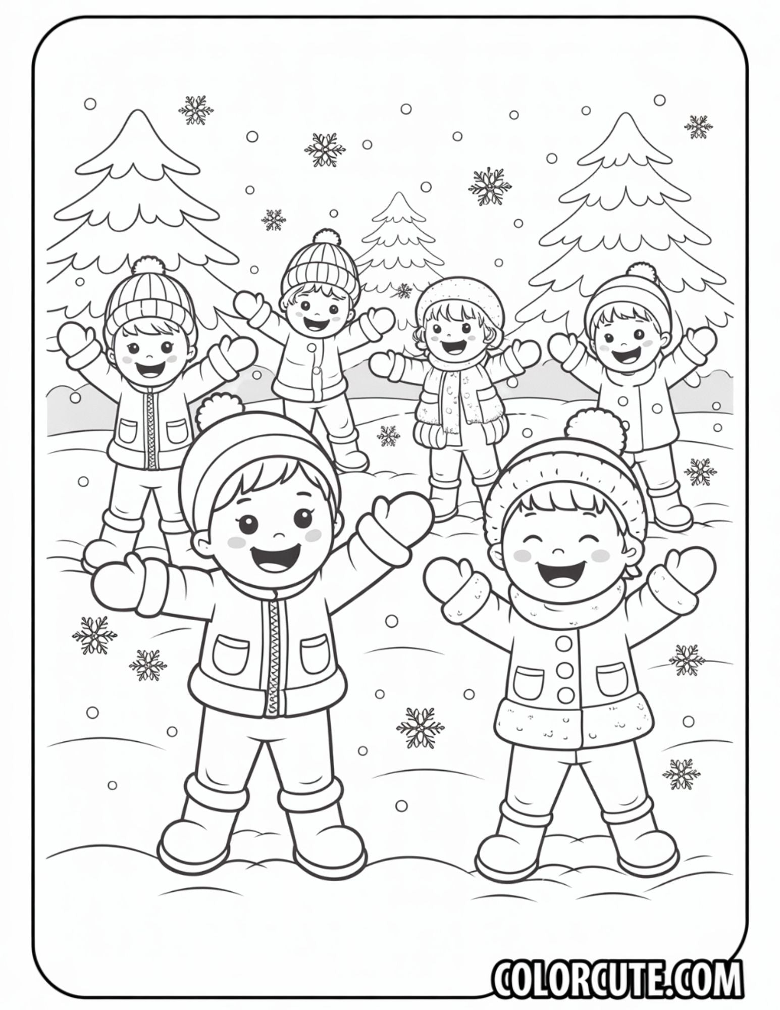 Winter Village Coloring Pages | Free PDF Printables – Color Cute - Free ...