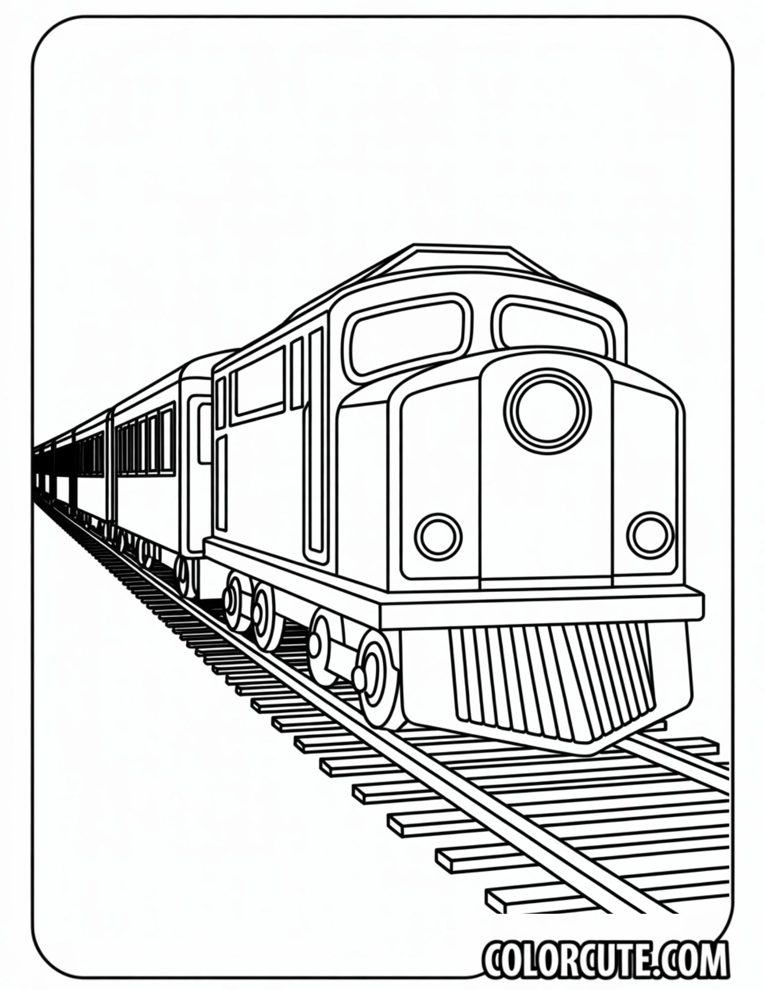 Freight Train Coloring Page - Free PDF Printables – Color Cute - Free ...