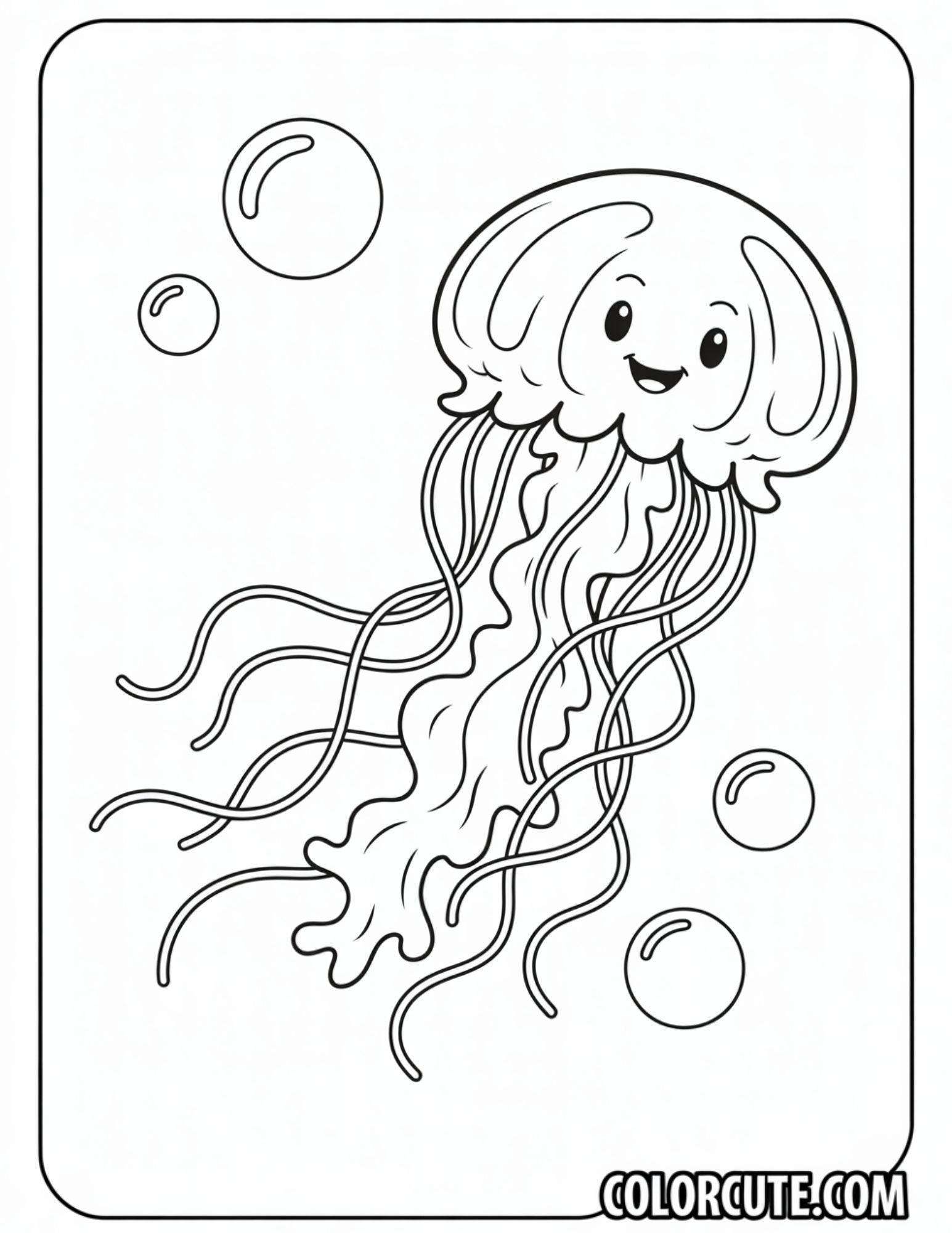 Jellyfish Summer Coloring Pages | Free PDF Printables – Color Cute ...