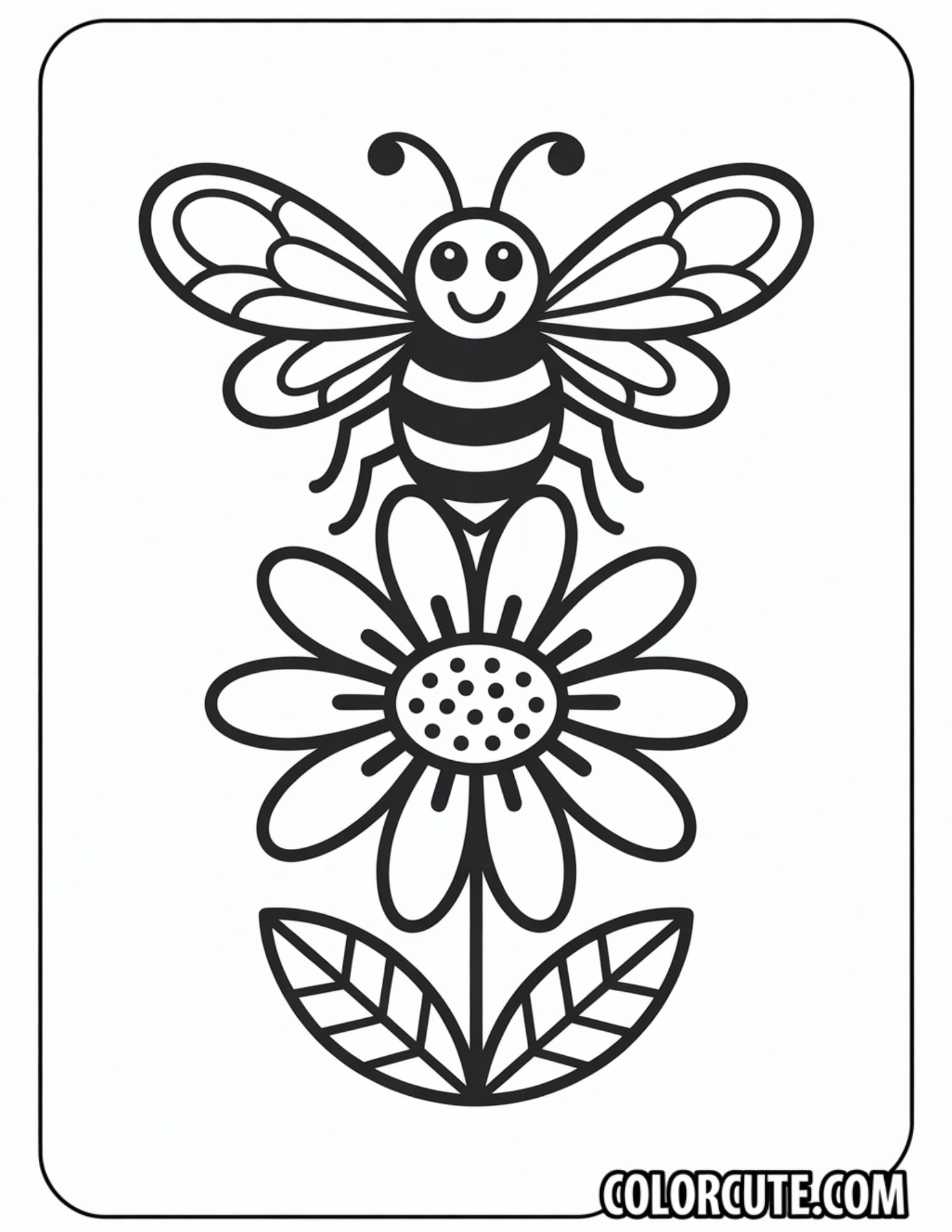 Spring Bee Coloring Pages Free PDF Printables – Color Cute - Free ...