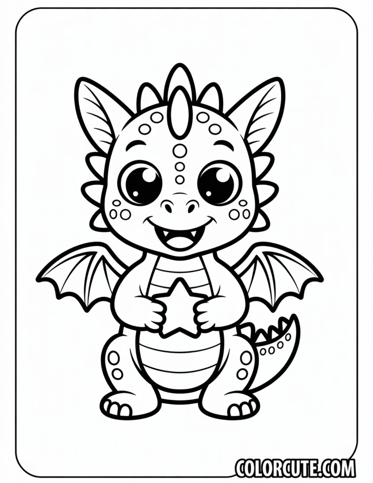 Baby Dragon Coloring Pages | Free PDF Printables – Color Cute - Free ...