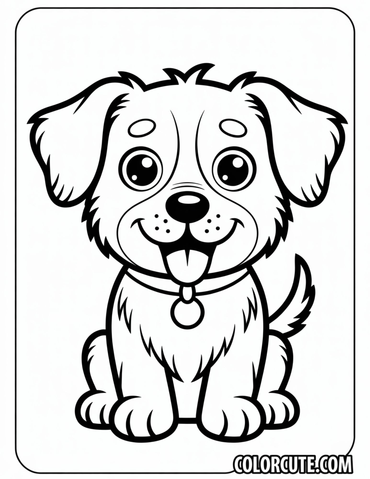 Dog Bold and Easy Coloring Pages | Free PDF Printables – Color Cute ...