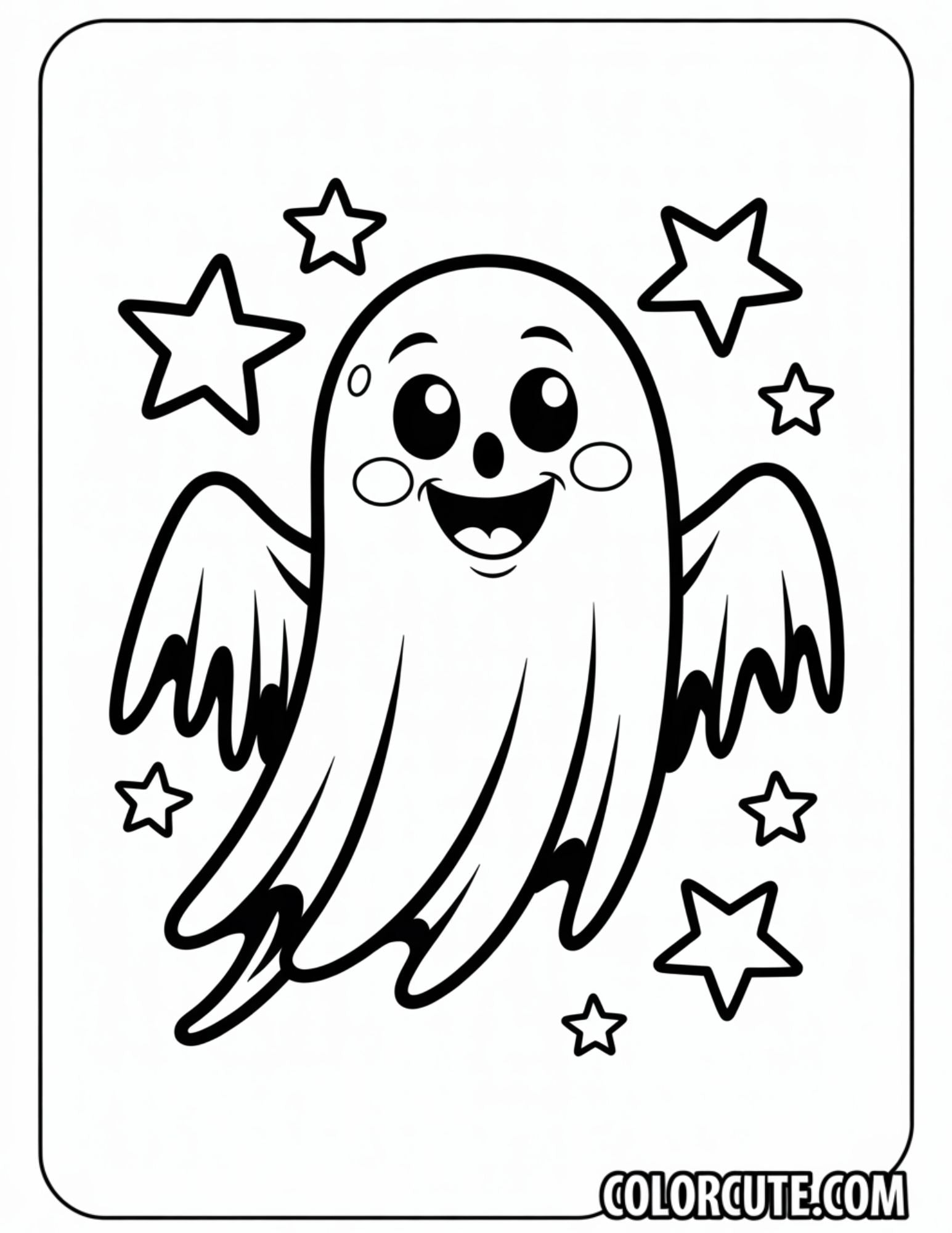 Flying Ghost Coloring Pages | Free PDF Printables – Color Cute - Free ...