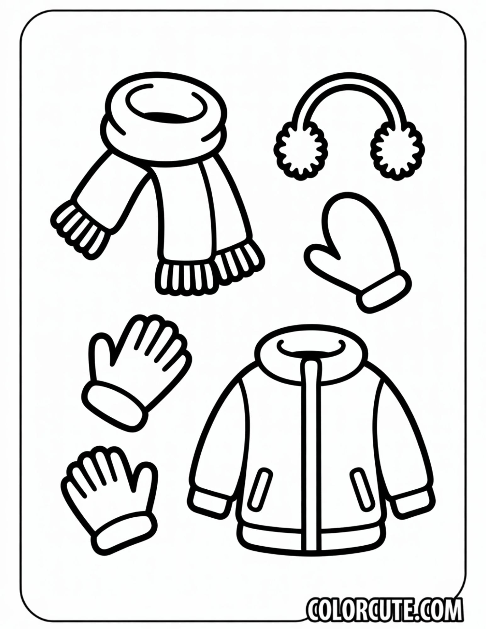 Winter Clothes Coloring Pages | Free PDF Printables – Color Cute - Free ...