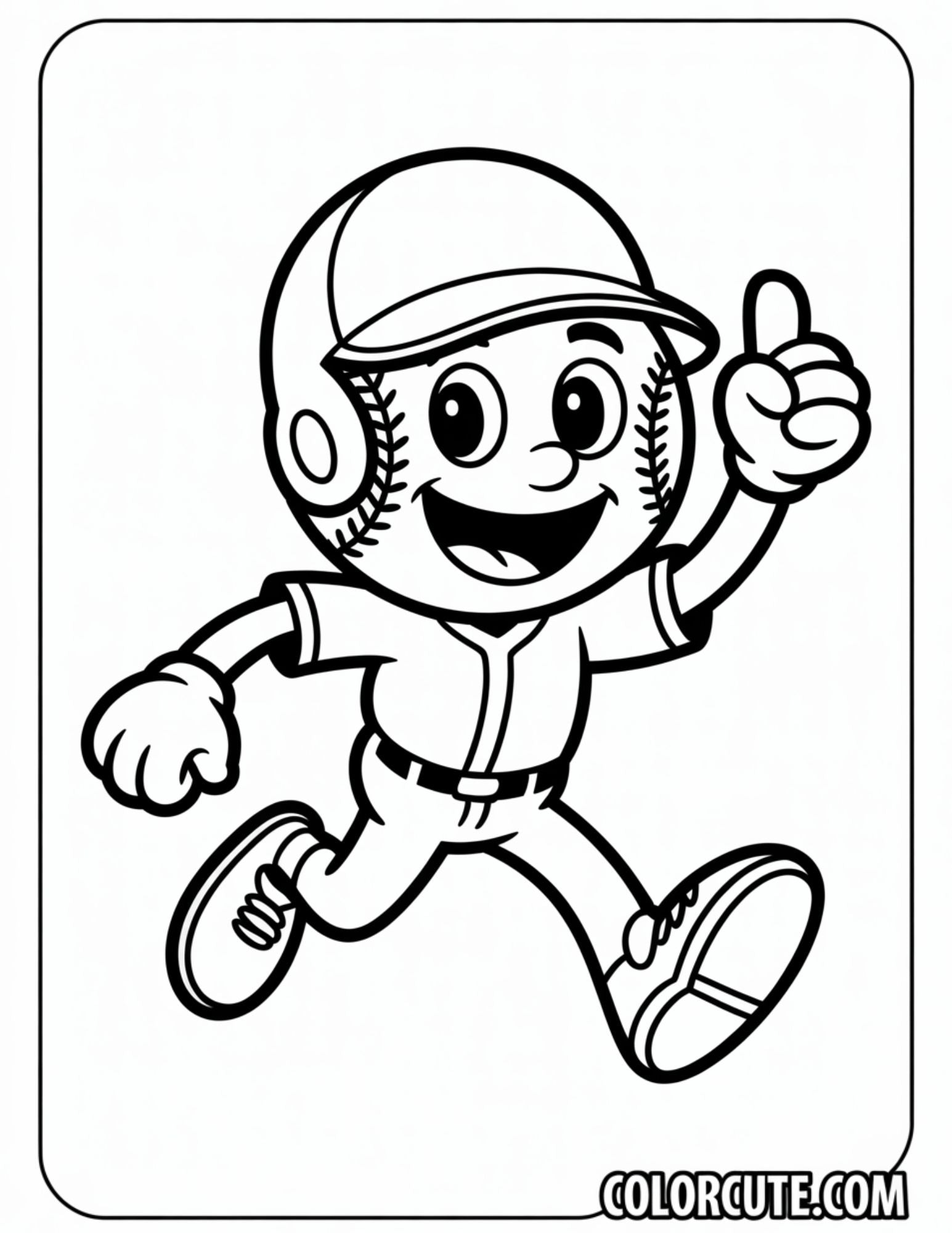 Baseball Happy Coloring Pages | Free PDF Printables – Color Cute - Free ...