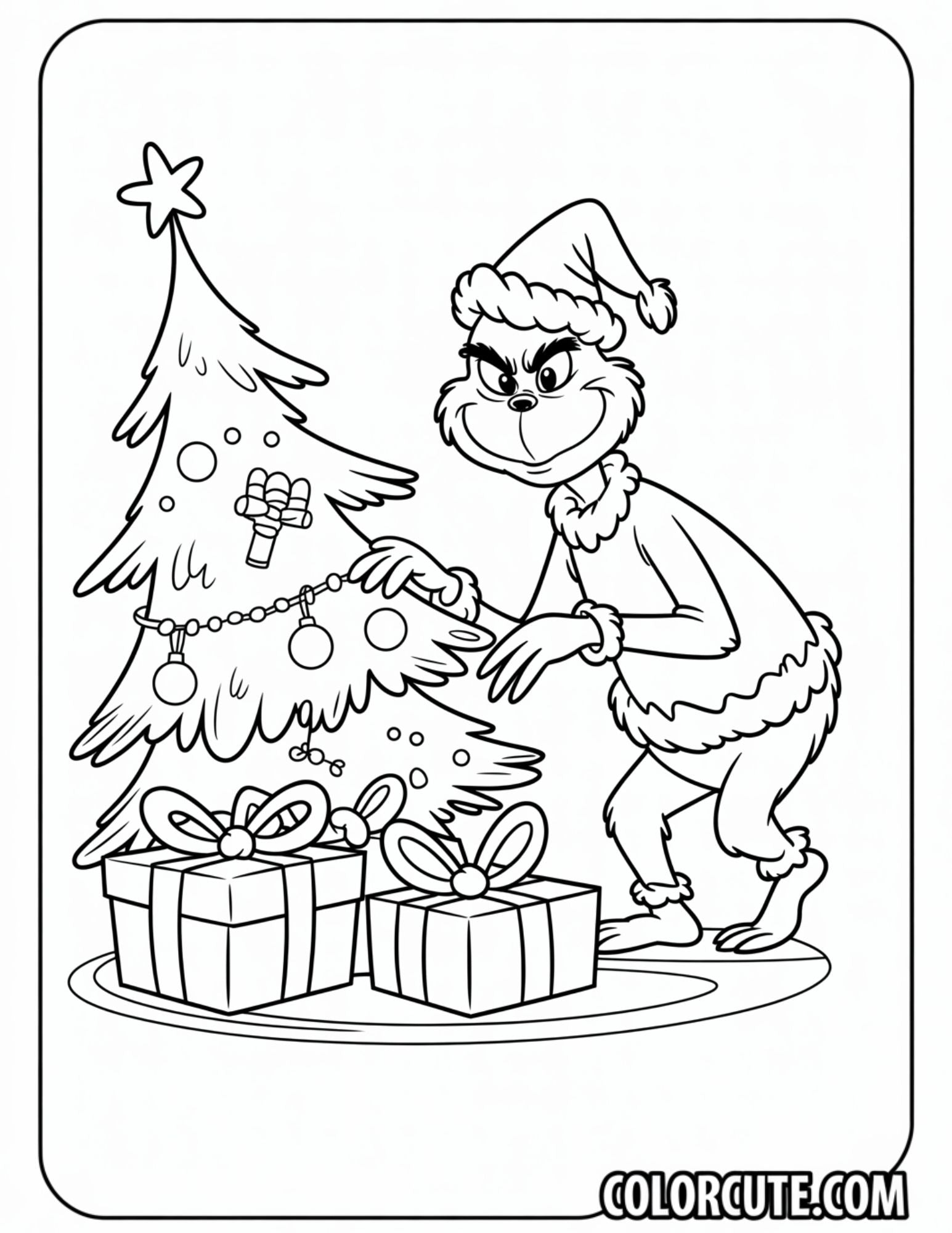 Christmas Grinch Coloring Page | Free PDF Printables – Color Cute ...
