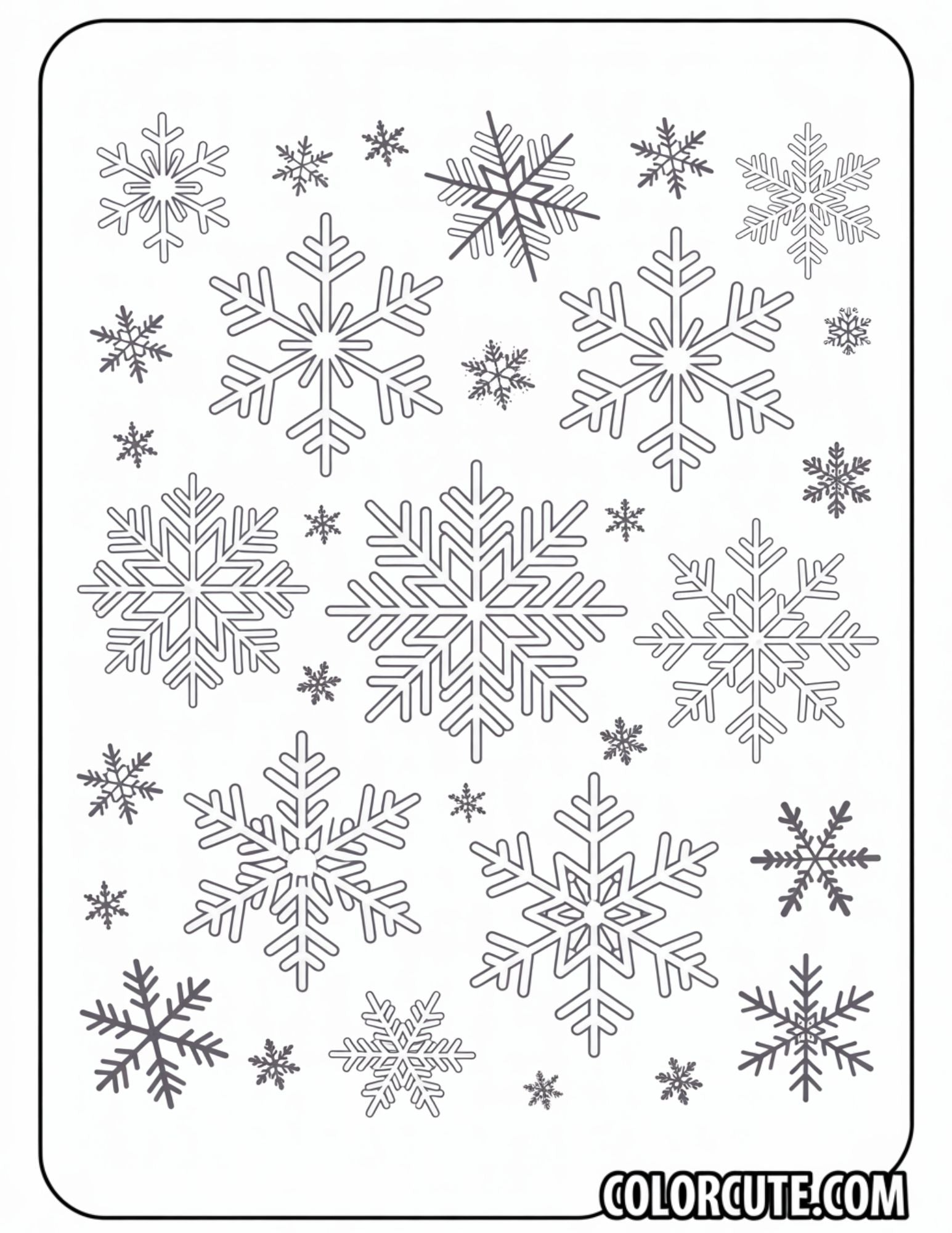 Winter Snowflakes Coloring Pages | Free PDF Printables – Color Cute ...
