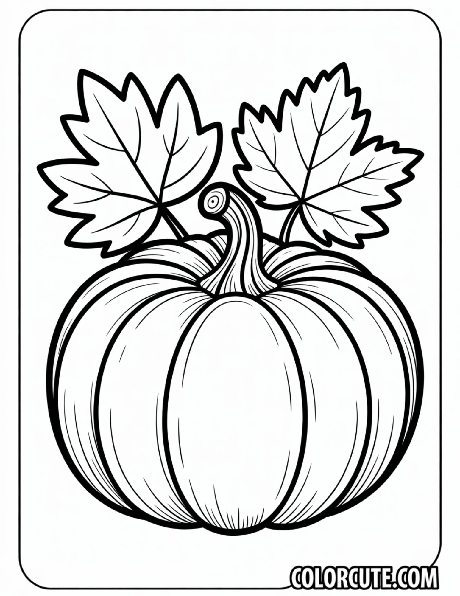 Simple Pumpkin Coloring Page | Free PDF Printables – Color Cute - Free ...