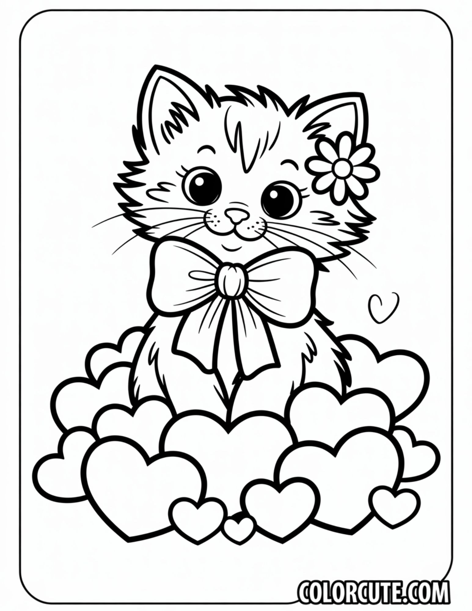 Cat Valentine Coloring Pages | Free PDF Printables – Color Cute - Free ...