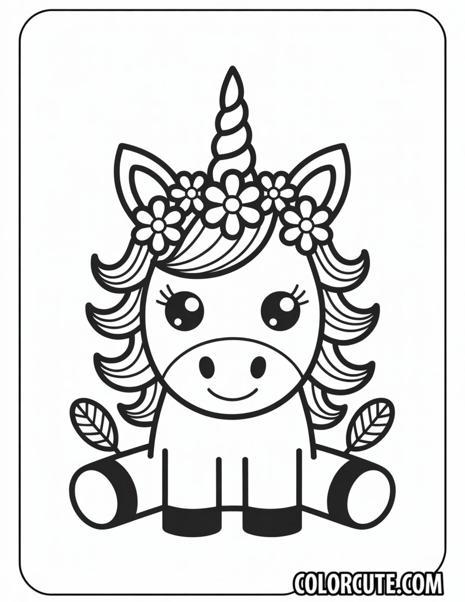 Spring Unicorn Coloring Pages Free PDF Printables – Color Cute - Free ...