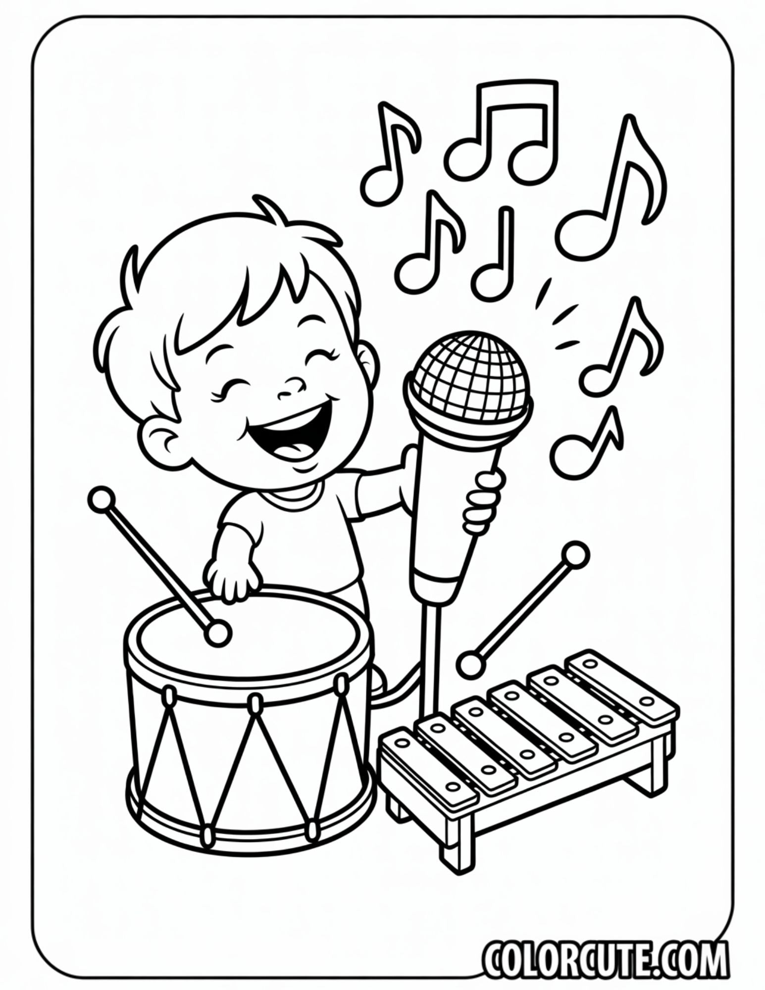 Music Preschool Coloring Pages | Free PDF Printables – Color Cute ...