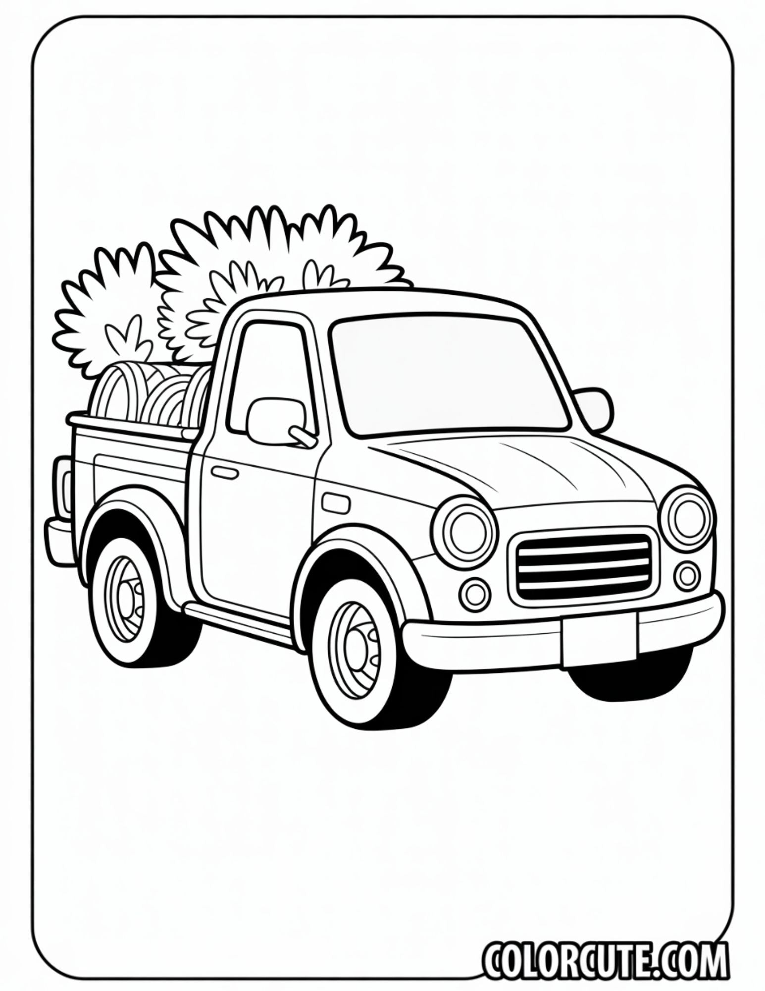Truck Car Coloring Pages | Free PDF Printables – Color Cute - Free ...