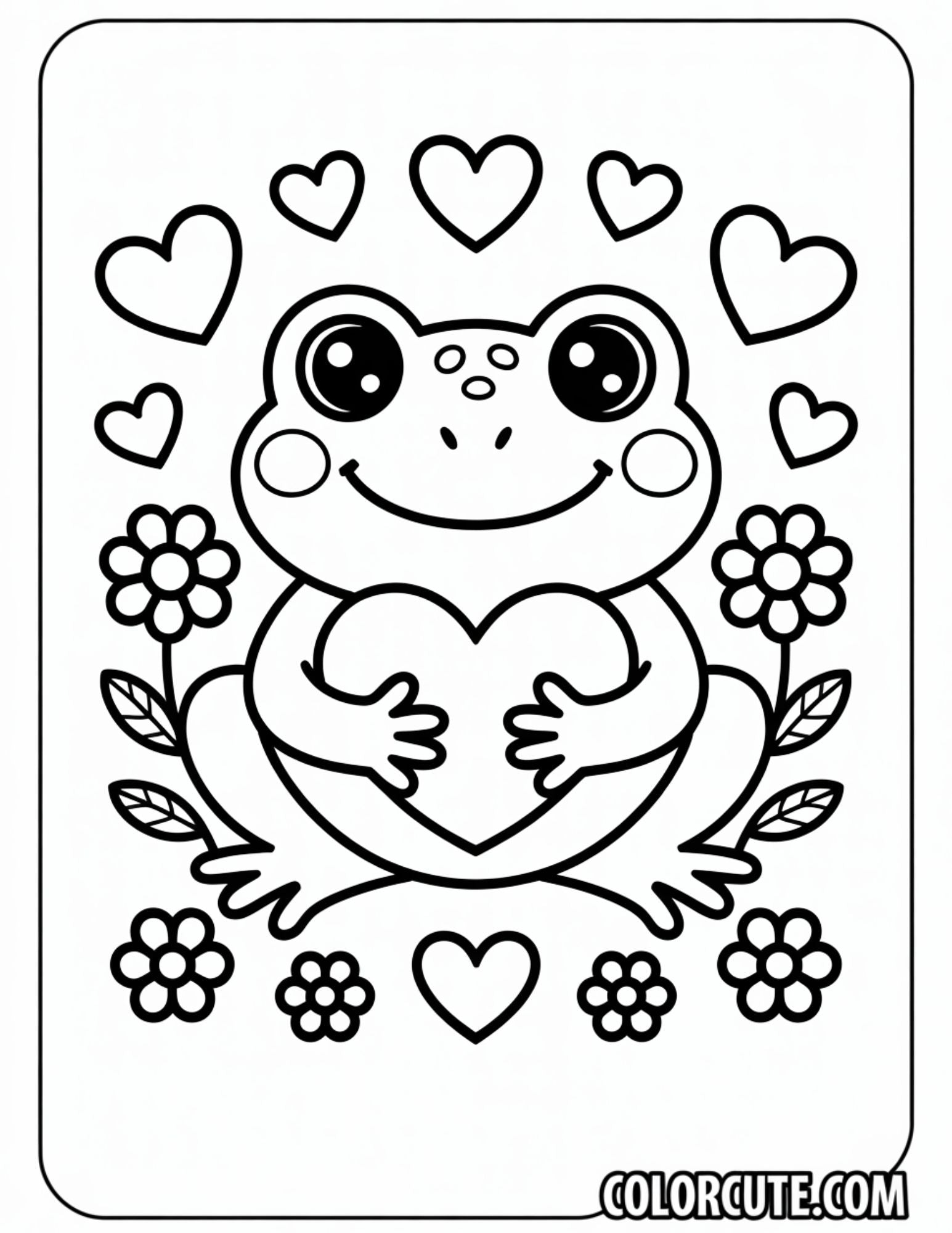 Valentines Frog Coloring Pages | Free PDF Printables – Color Cute ...